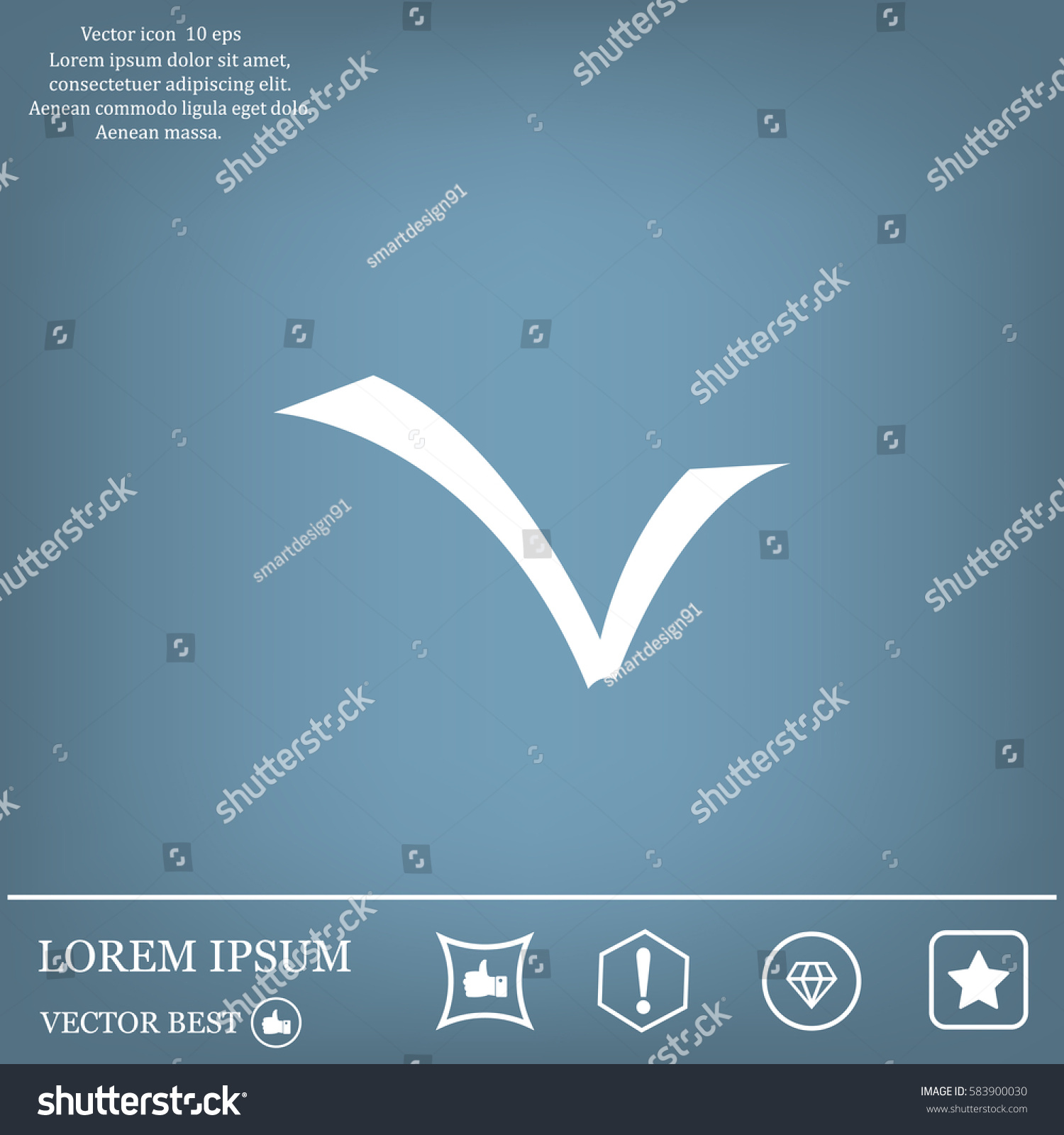 Tick Icon Vector Illustration Flat Design Stock Vector (Royalty Free ...