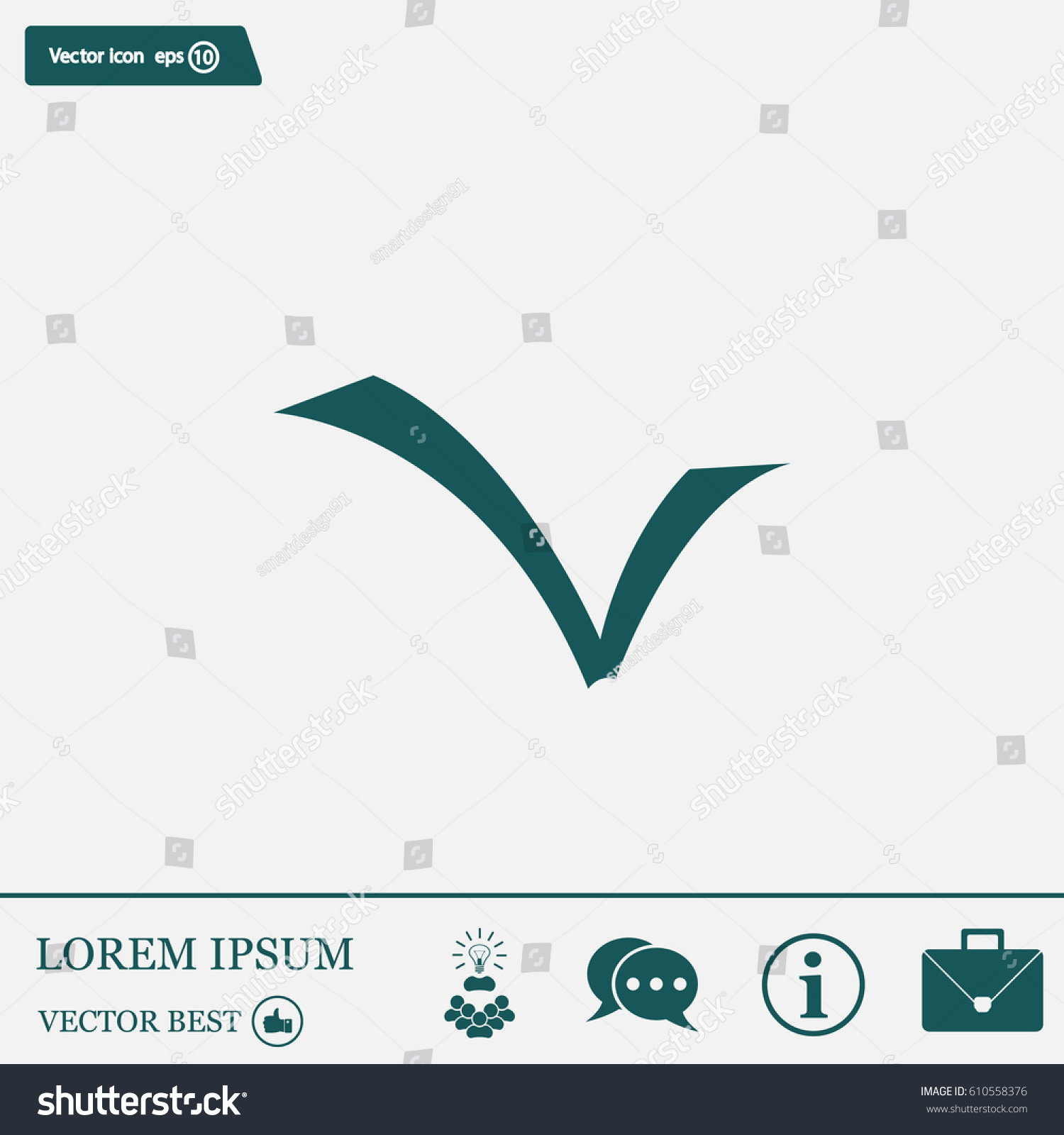 Tick Icon Vector Illustration Flat Design Stock Vector (Royalty Free ...