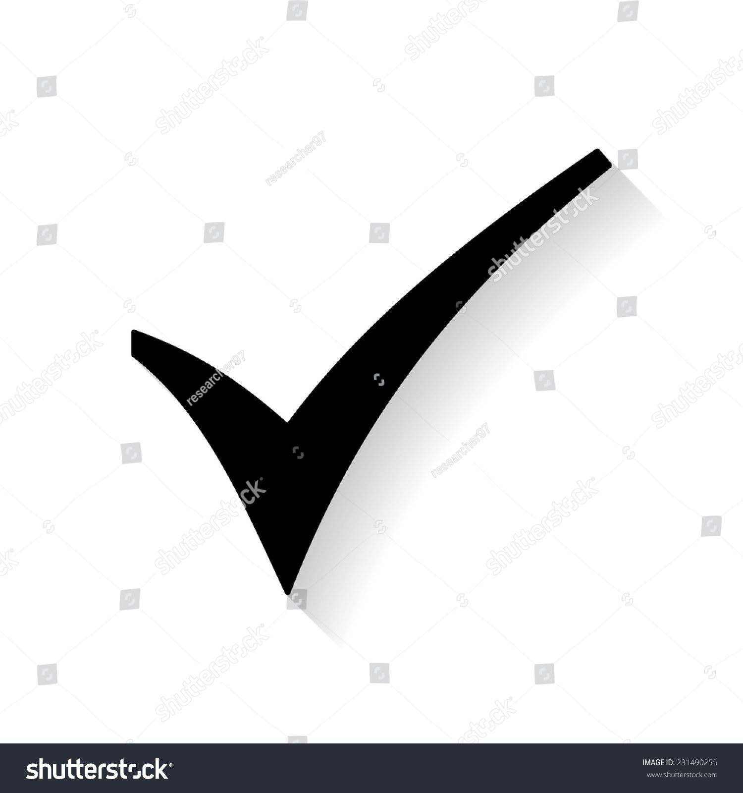 Tick Icon Shadow Vector Stock Vector (Royalty Free) 231490255