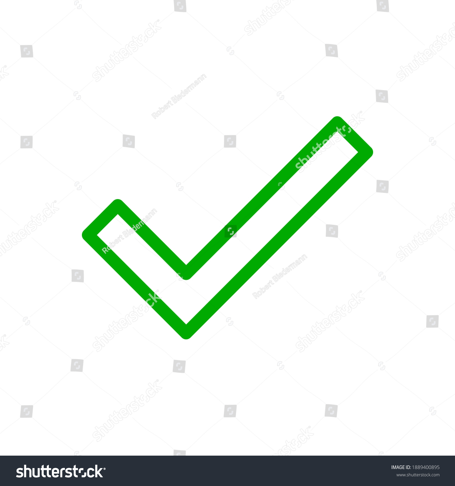 Tick Isolated On White Background Stock Vector (Royalty Free) 1889400895