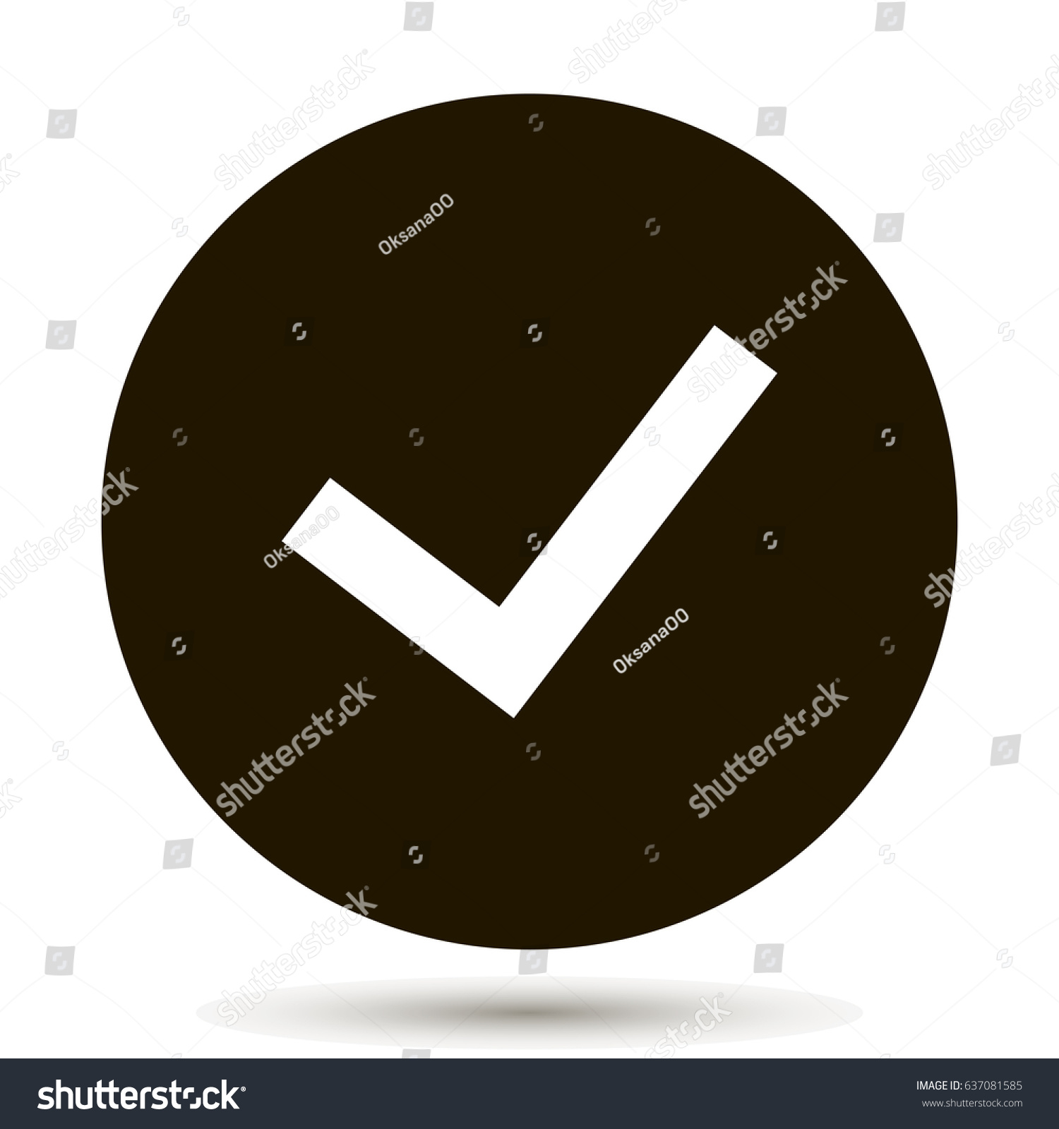 Tick Ok Check Mark On Black: vector de stock (libre de regalías ...