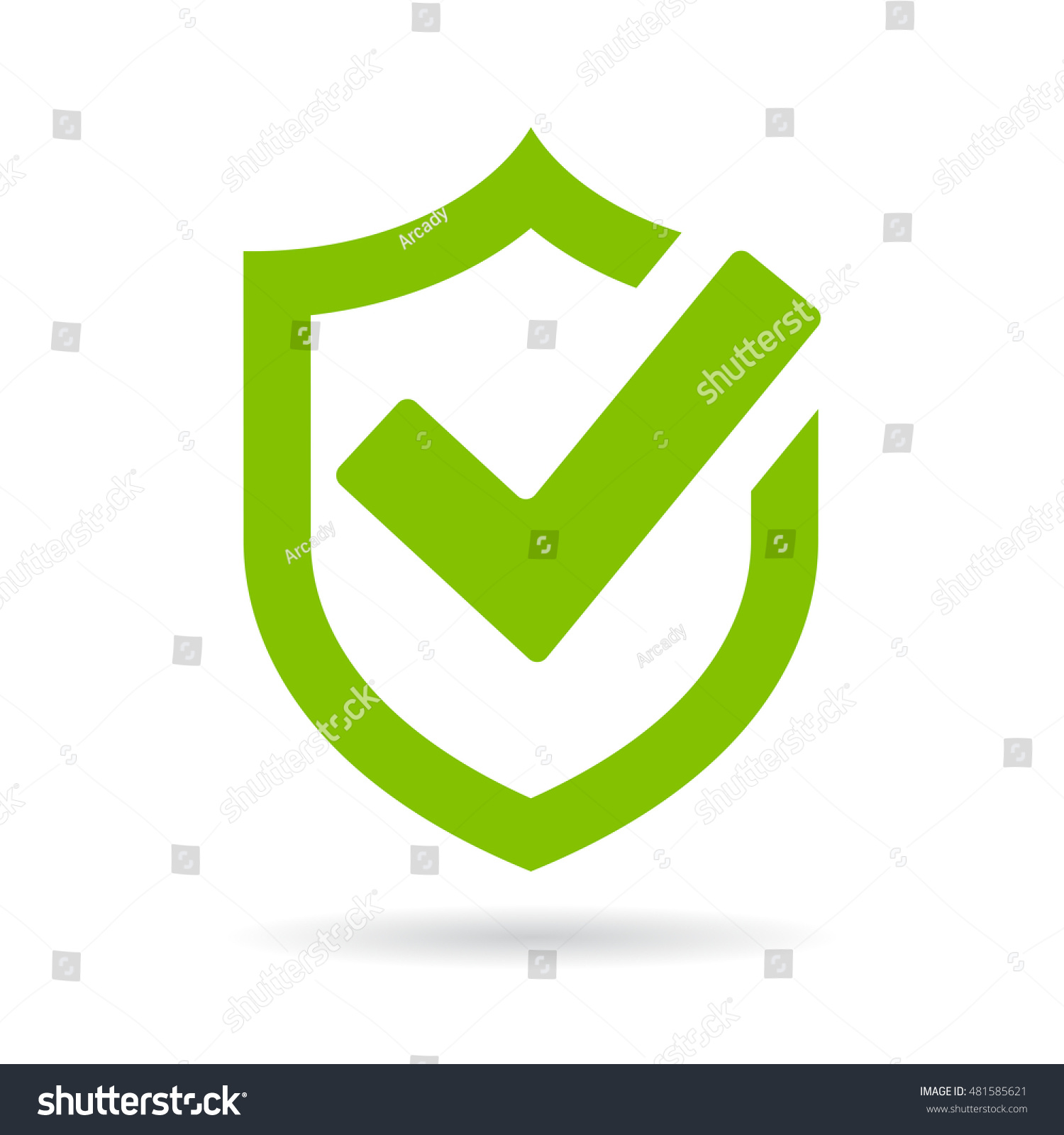 Tick Shield Security Icon Vector Illustration Stock Vector (Royalty ...