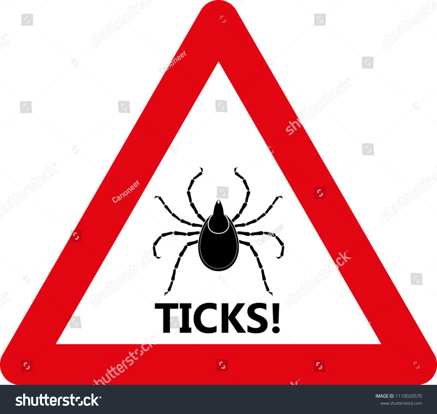 Tick Warning Sign Vector Illustration Stock Vector (Royalty Free ...