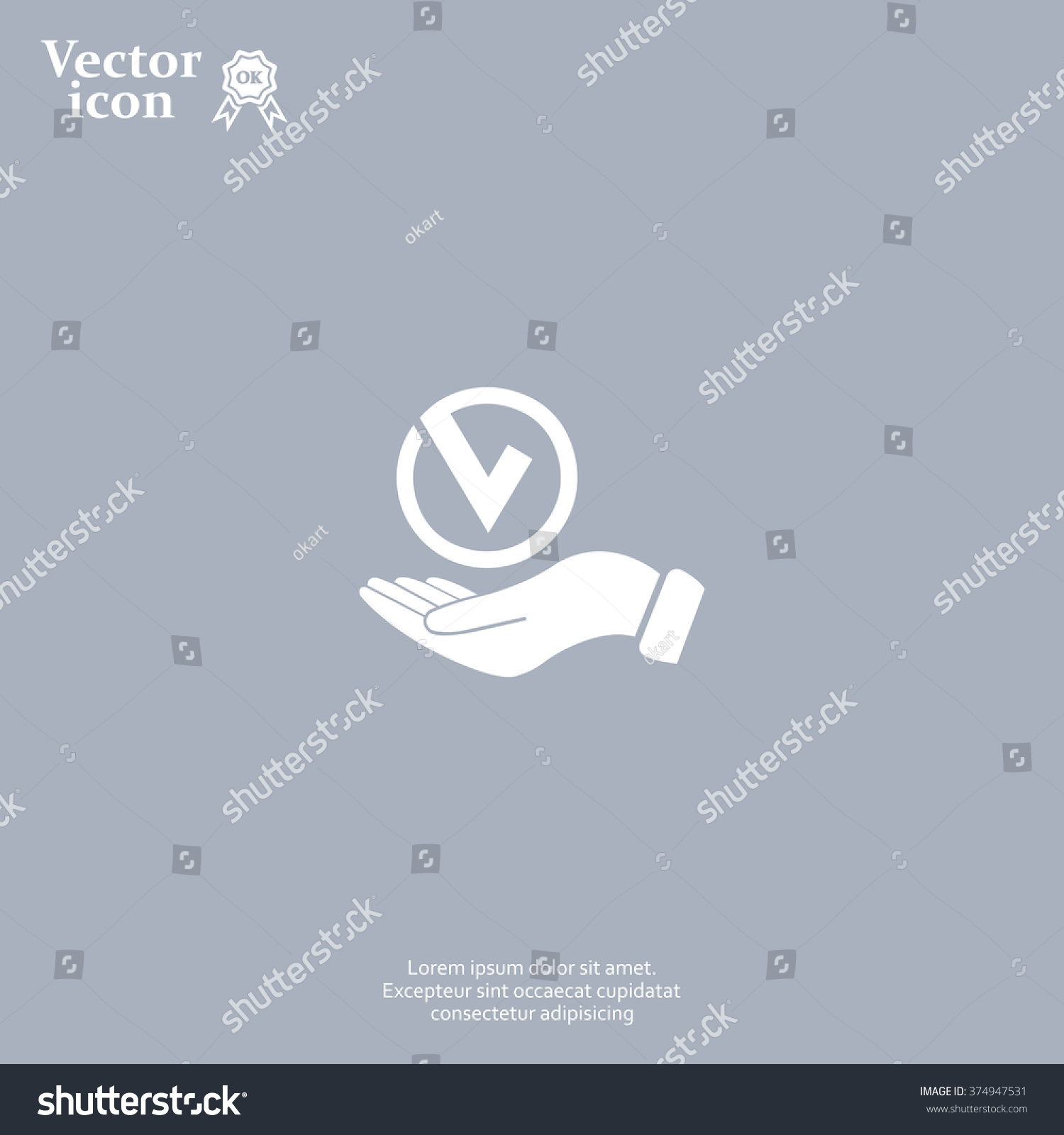 Tick Hand Icon Vector Illustration Stock Vector (Royalty Free ...