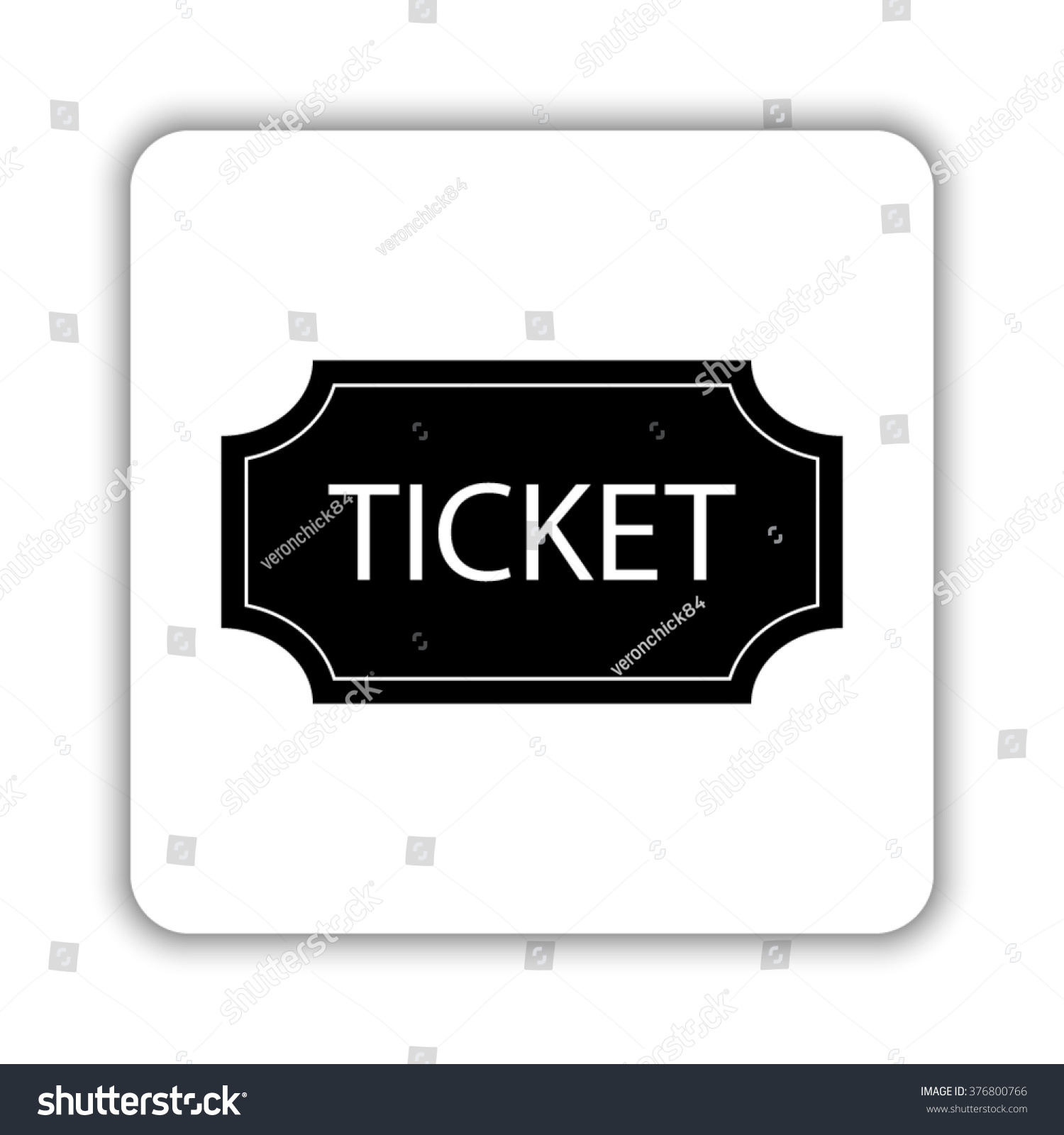 Ticket Black Vector Icon Stock Vector (Royalty Free) 376800766 ...