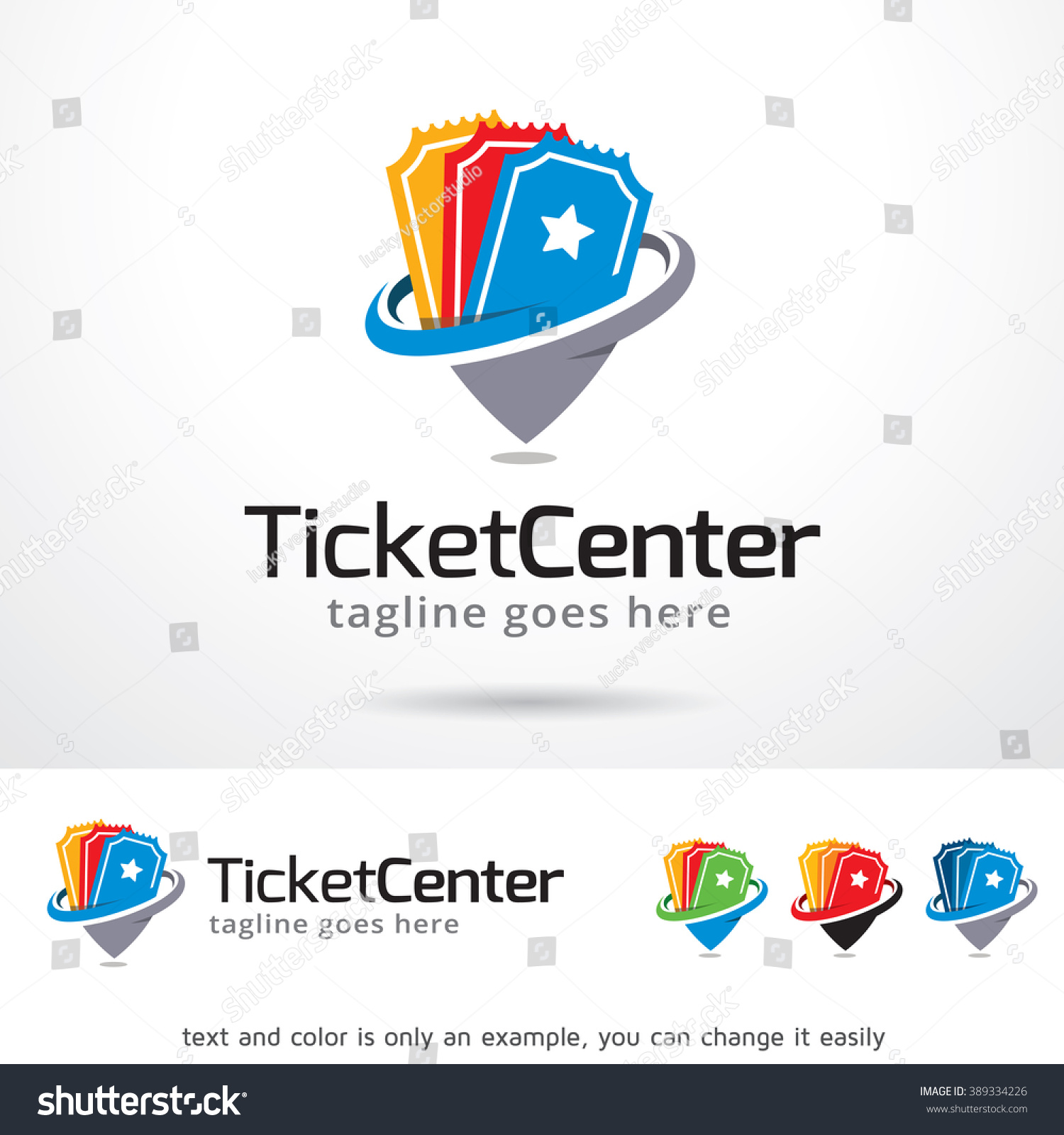 Ticket Center Logo Template Design Vector Stock Vector (Royalty Free ...