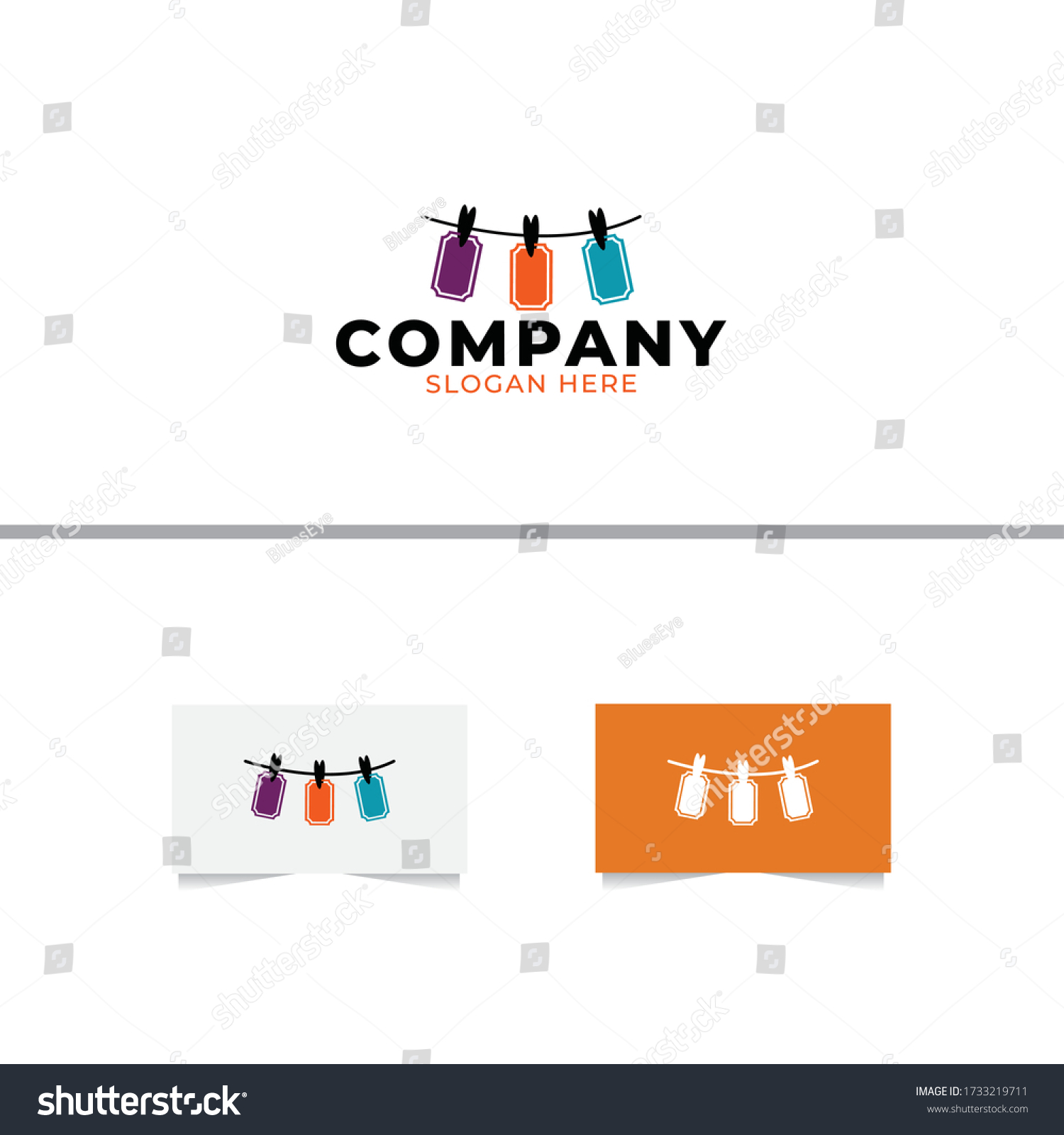 Ticket Clothesline Logo Design Template Stock Vector (Royalty Free ...