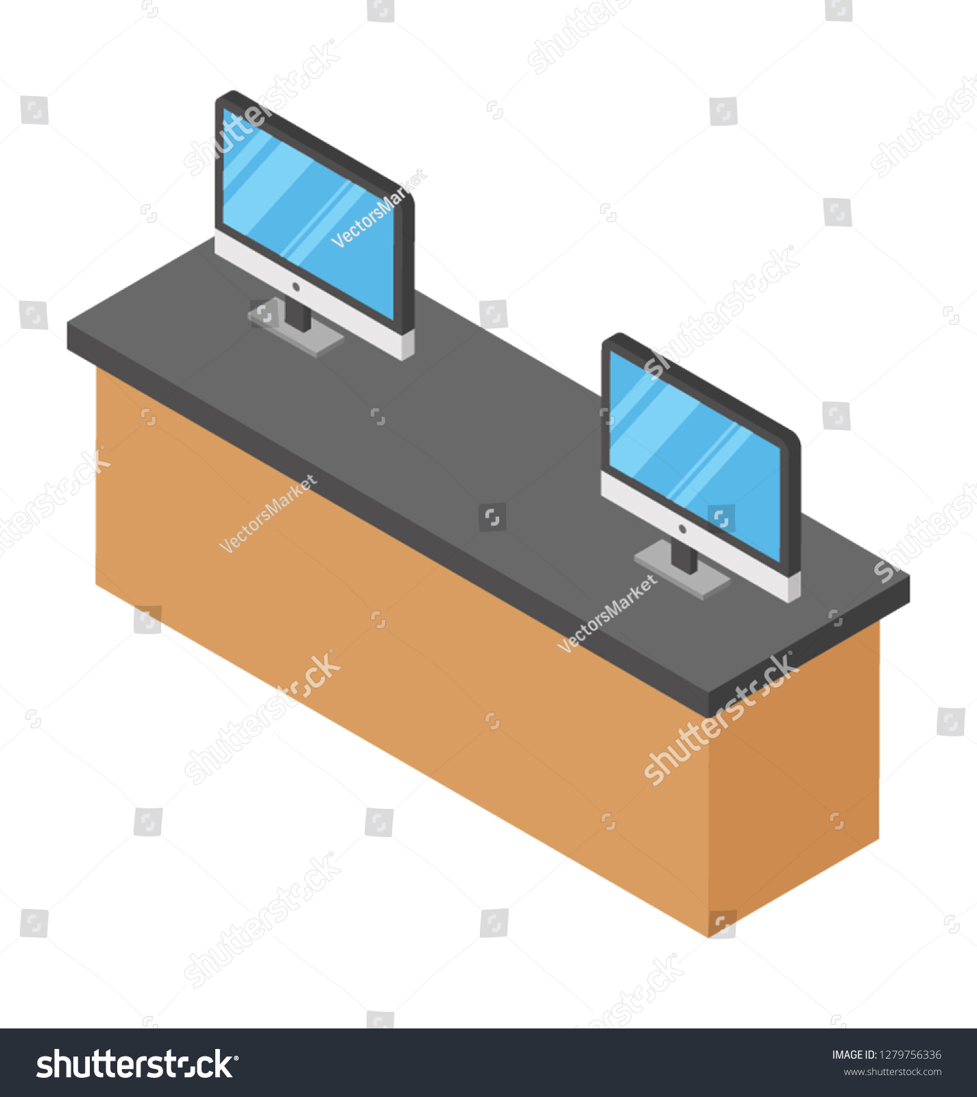 Ticket Counter Isometric Vector Icon Stock Vector (Royalty Free ...