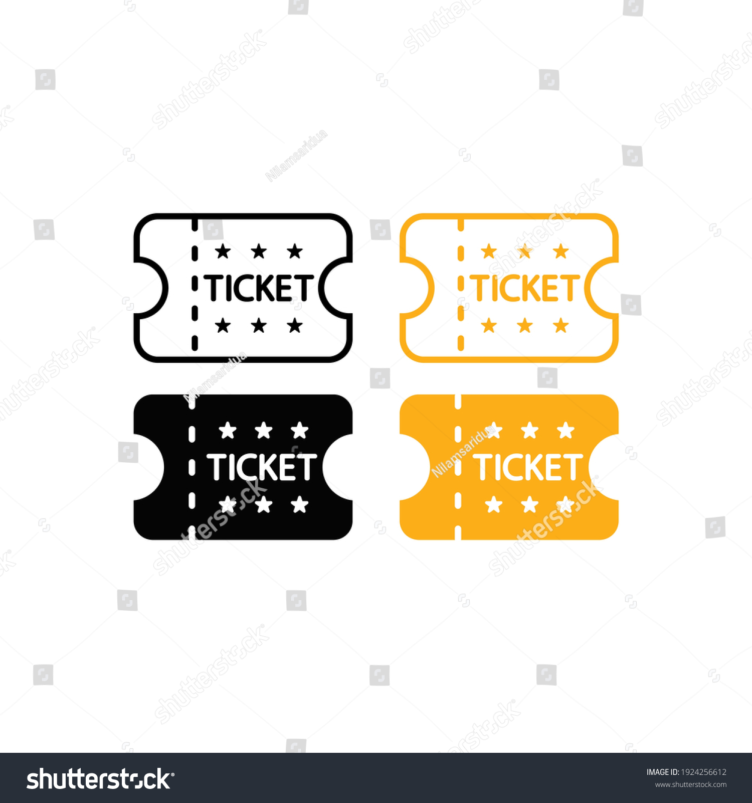 Ticket Icon Vector Symbol Illustration Stock Vector (Royalty Free ...