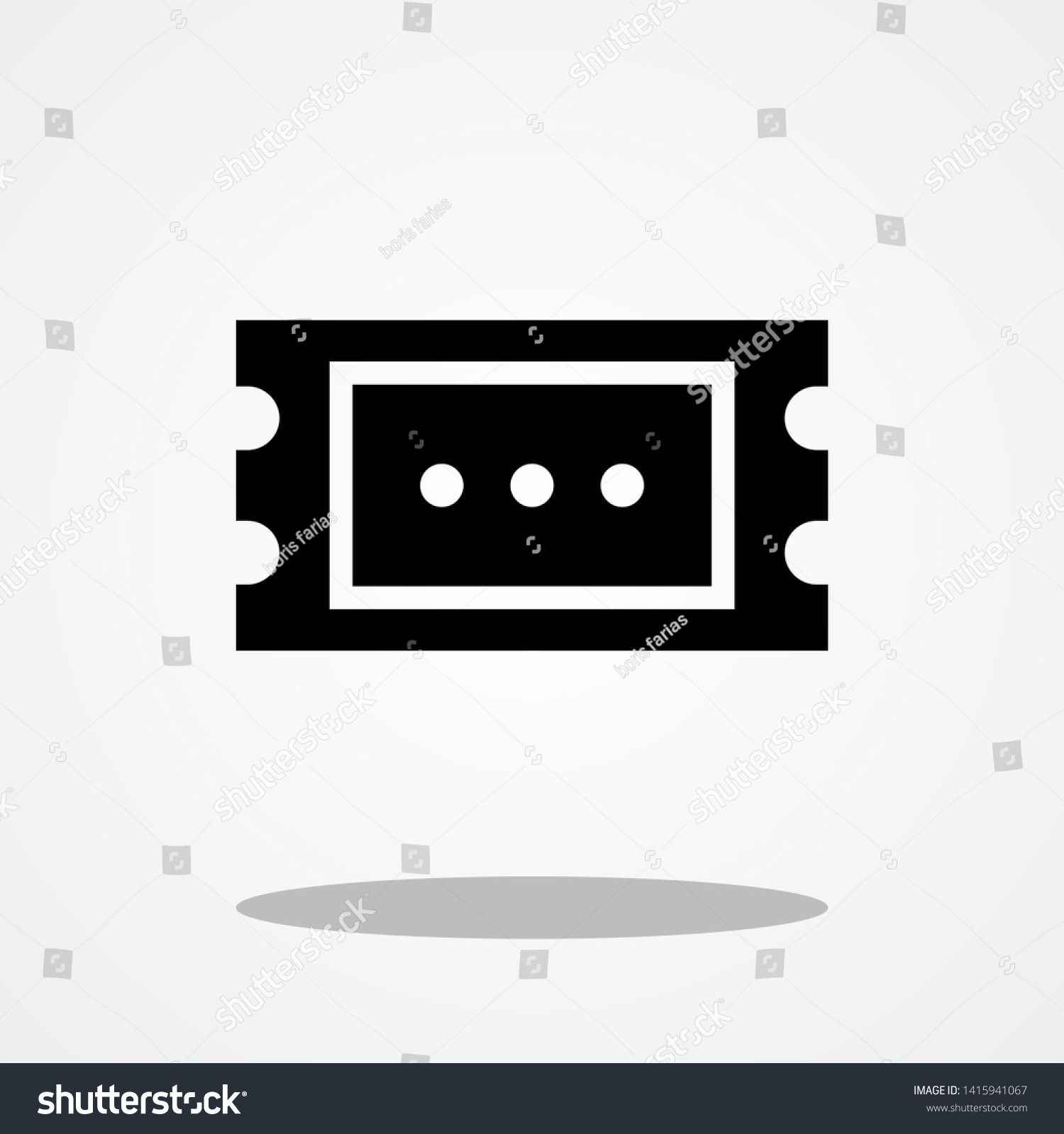 Ticket Icon Gray Shadow Stock Vector (Royalty Free) 1415941067 ...