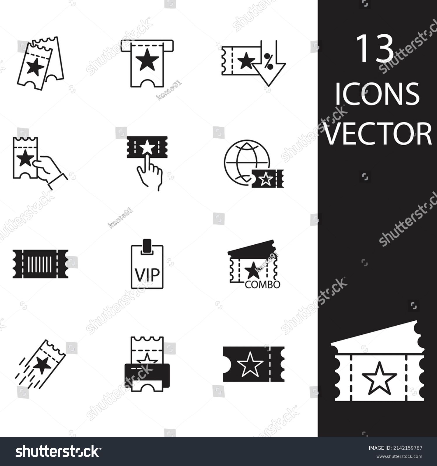 Ticket Icons Set Ticket Pack Symbol Stock Vector (Royalty Free ...