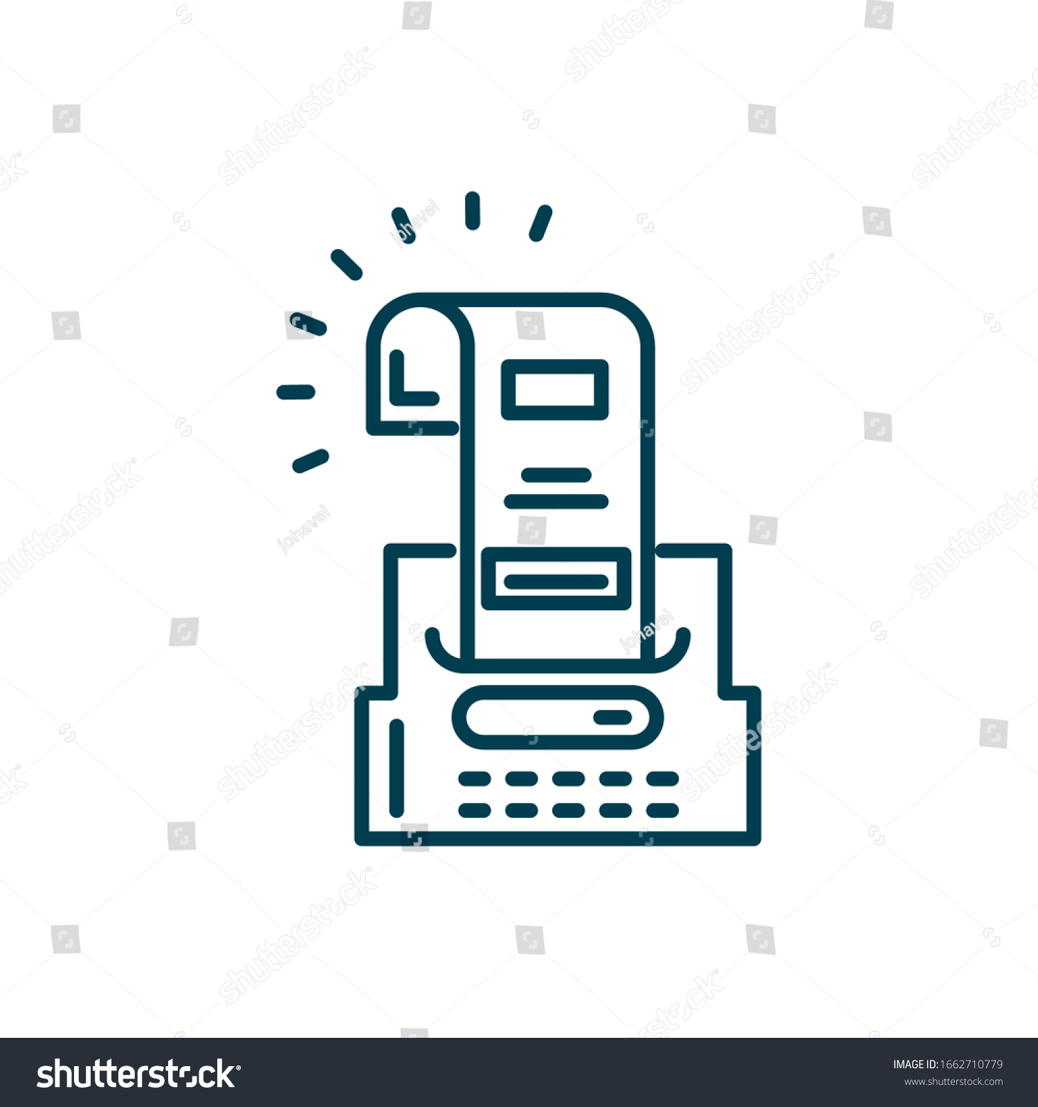 Ticket Printer Icon Over White Background Stock Vector (Royalty Free ...
