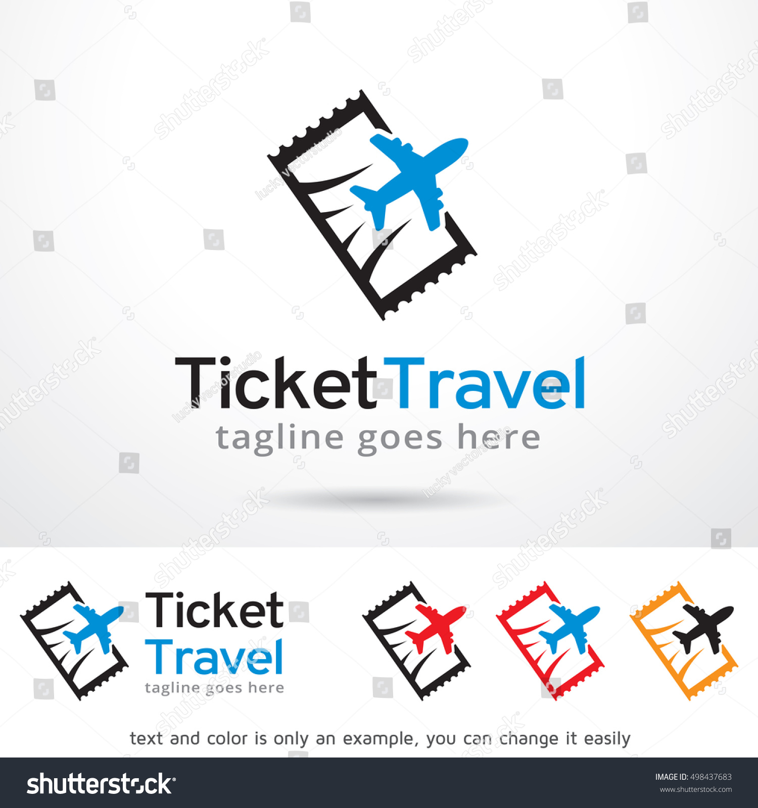 Ticket Travel Logo Template Design Vector: vector de stock (libre de ...