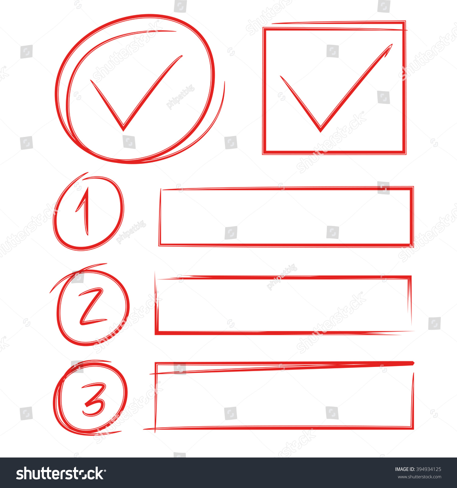 Ticks Check List Stock Vector (Royalty Free) 394934125