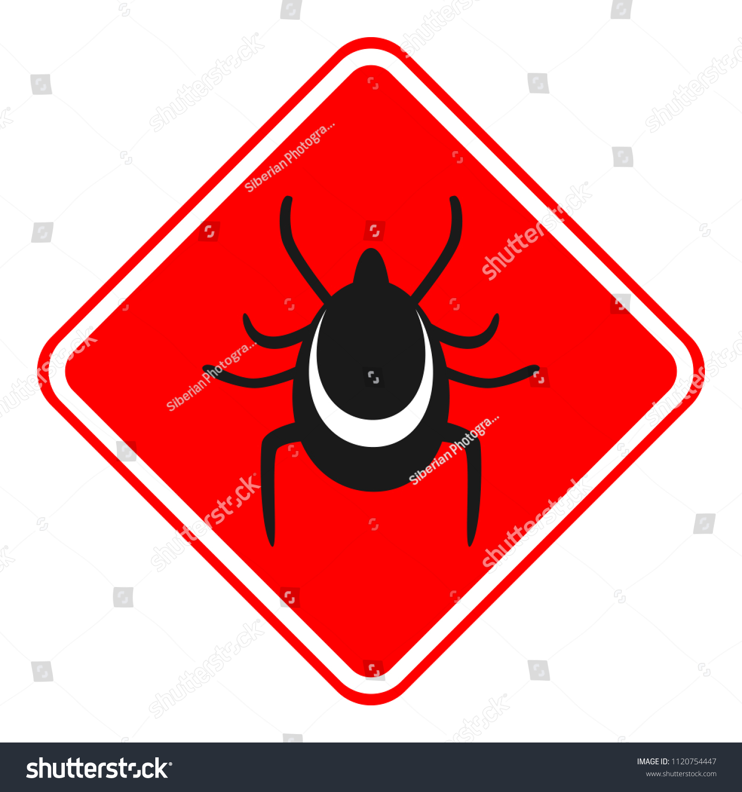 Ticks Danger Sign Rhombus Vector: vector de stock (libre de regalías ...