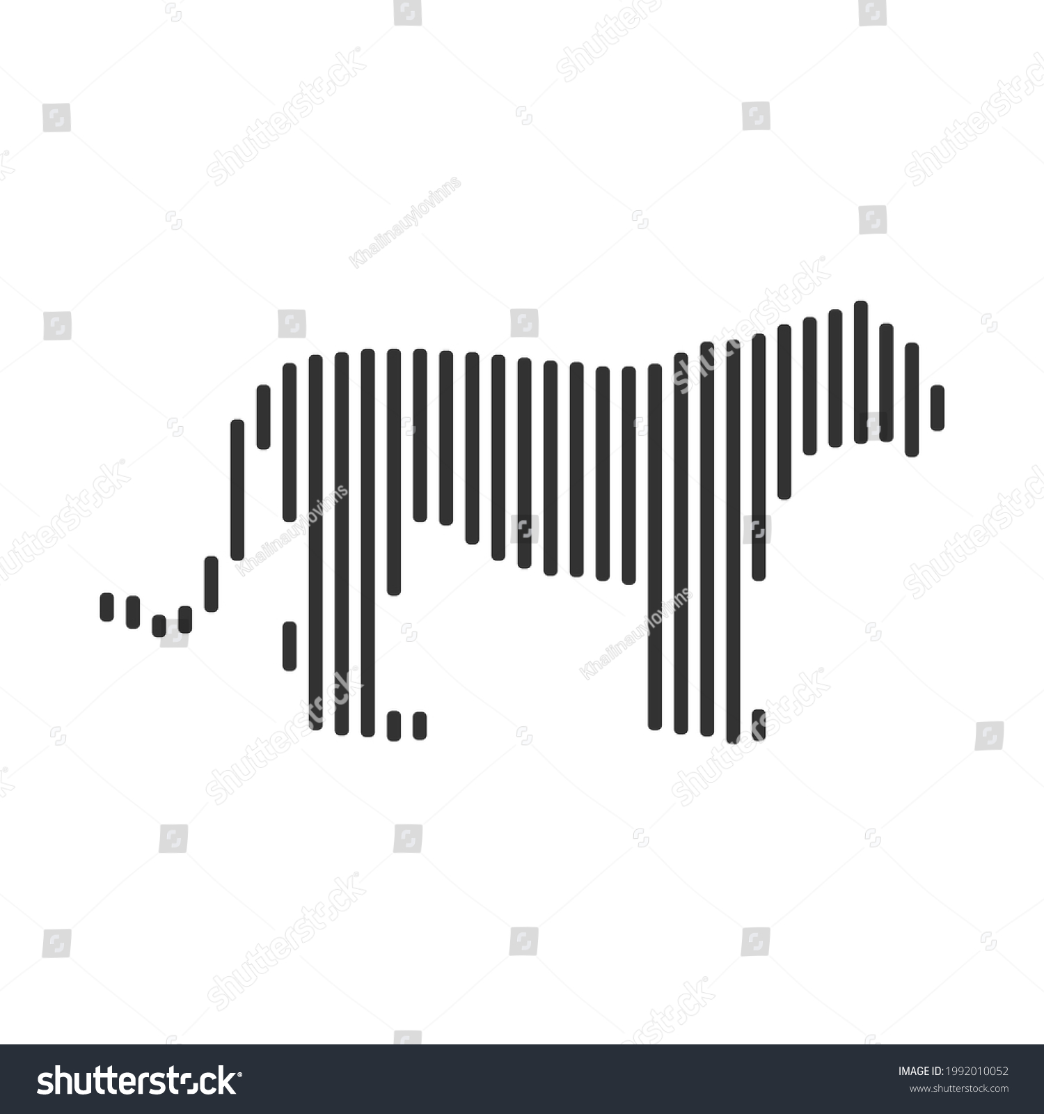 Tiger Black Barcode Line Icon Vector Stock Vector (Royalty Free ...