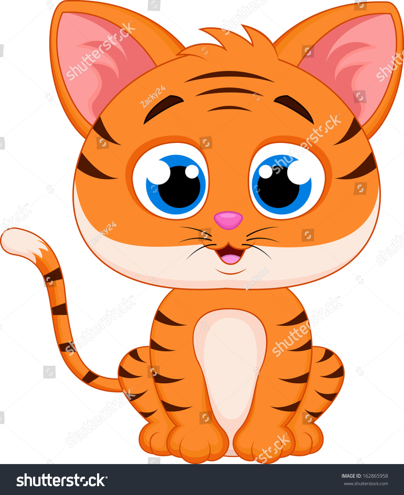 Tiger Cartoon Stock Vector (Royalty Free) 162865958 | Shutterstock