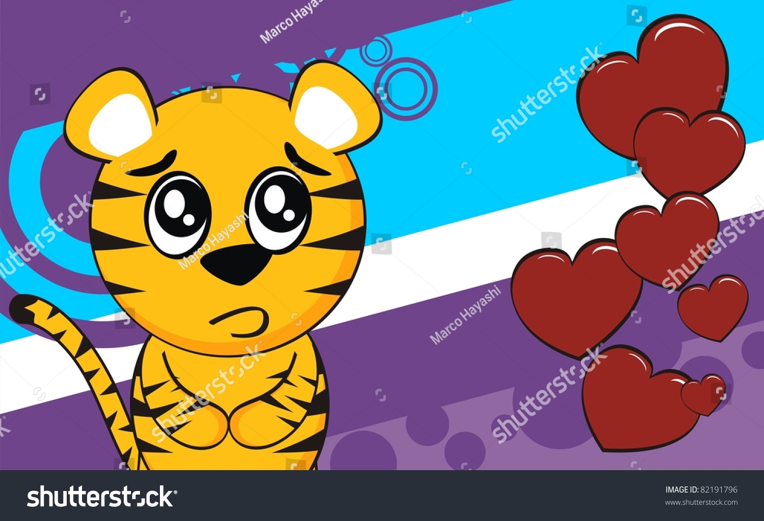 Tiger Cartoon Background Vector Format Stock Vector (Royalty Free ...