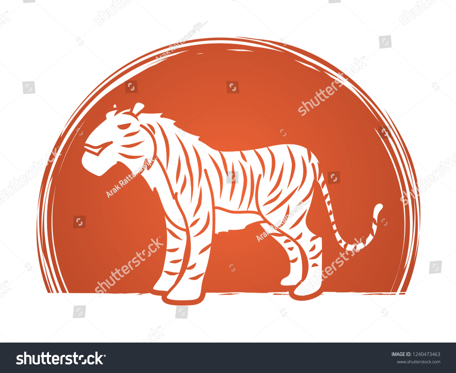 Tiger Cartoon Logo Graphic Vector Stock Vector (Royalty Free ...