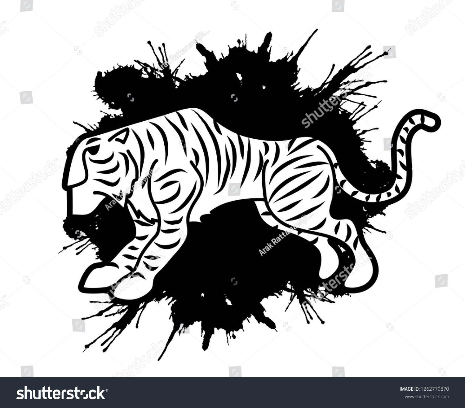 Tiger Cartoon Logo Graphic Vector Stock Vector (Royalty Free) 1262779870