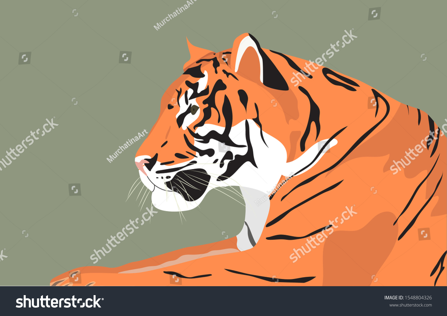 Tiger Color Vector Illustration Poster Background Stock Vector (Royalty ...