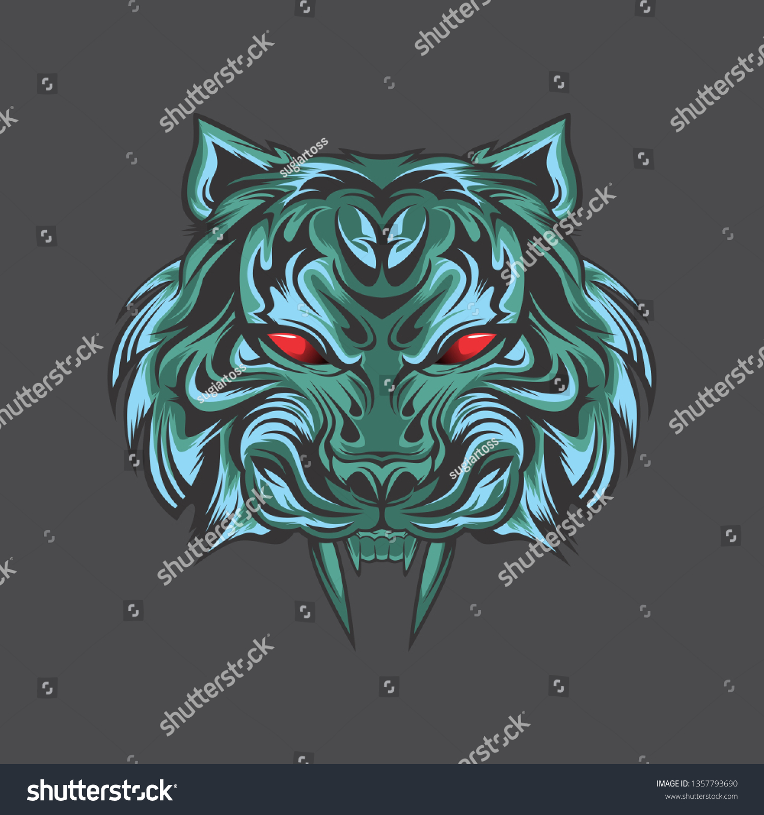 Tiger Demon Design: เวกเตอร์สต็อก (ปลอดค่าลิขสิทธิ์) 1357793690 ...