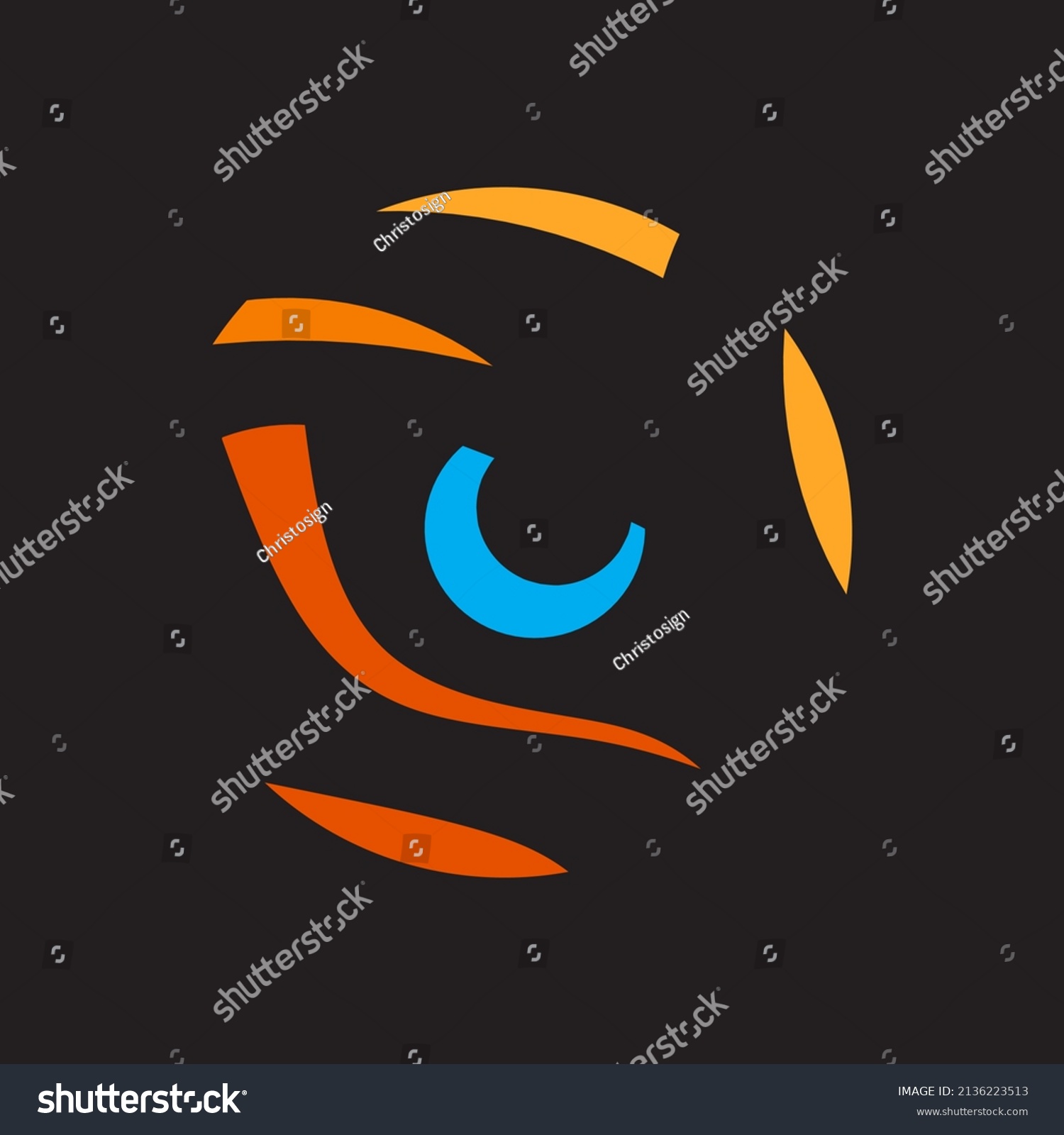 Tiger Eye Logo Design Vector Colorful Stock Vector Royalty Free