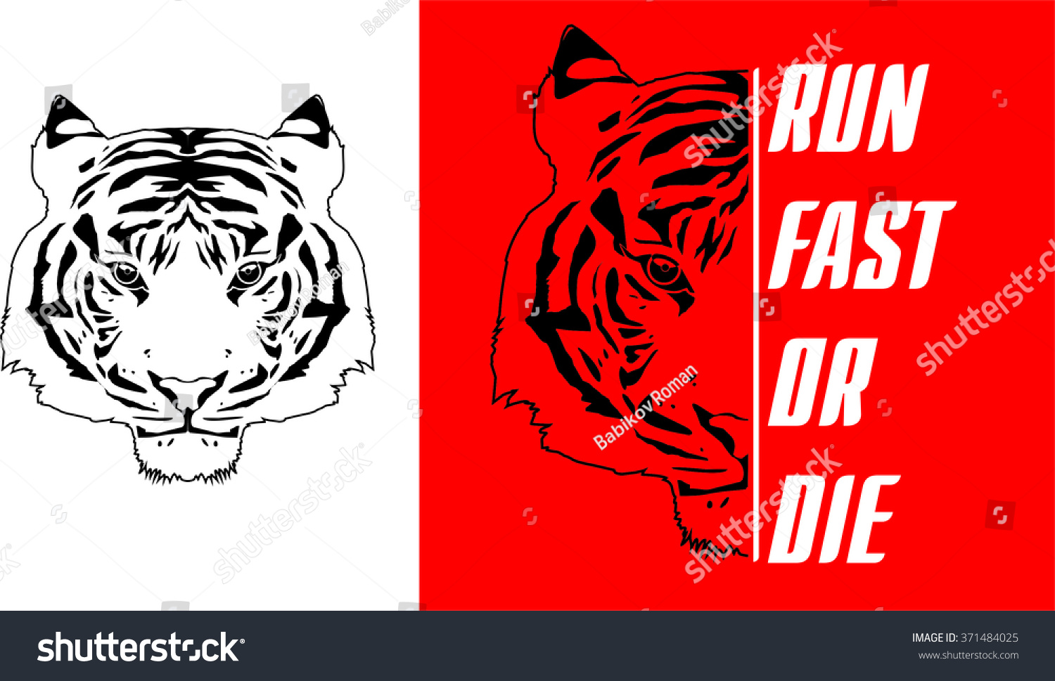 Tiger Face Print Sample Stock Vector (Royalty Free) 371484025 ...