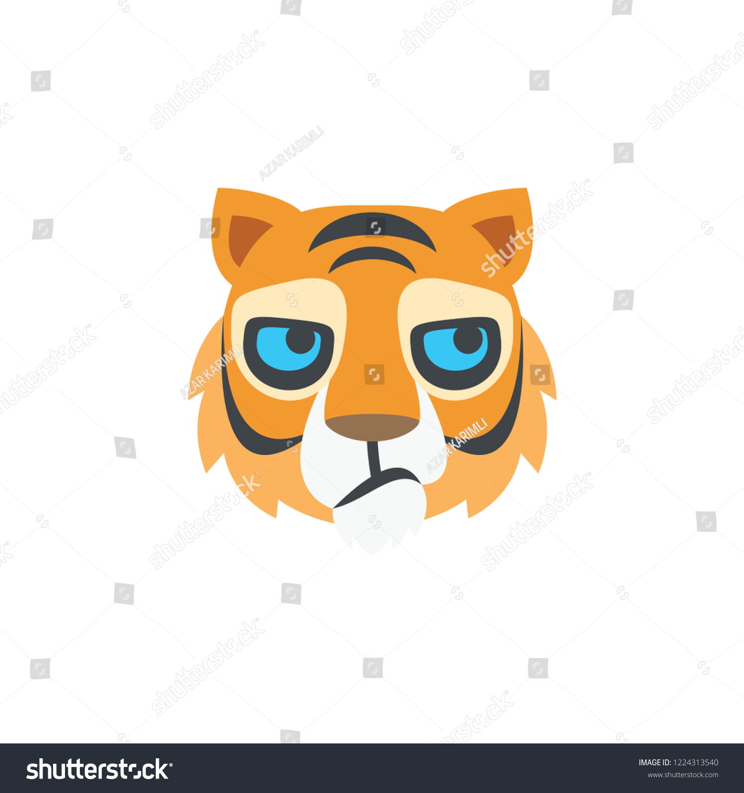 Tiger Face Cartoon Vector Stock Vector (Royalty Free) 1224313540 ...