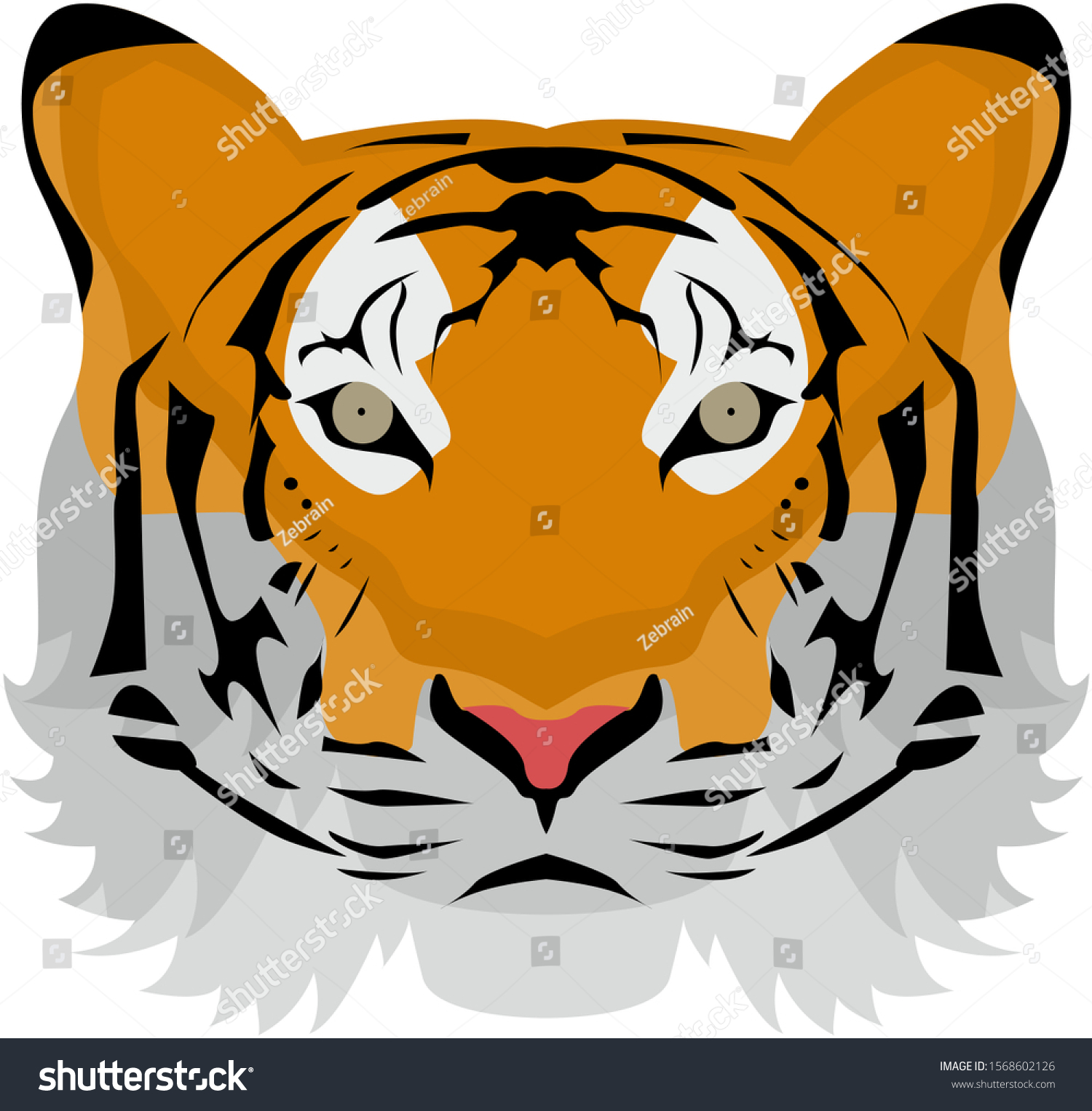 Tiger Face Design Vector Logo: เวกเตอร์สต็อก (ปลอดค่าลิขสิทธิ์ ...