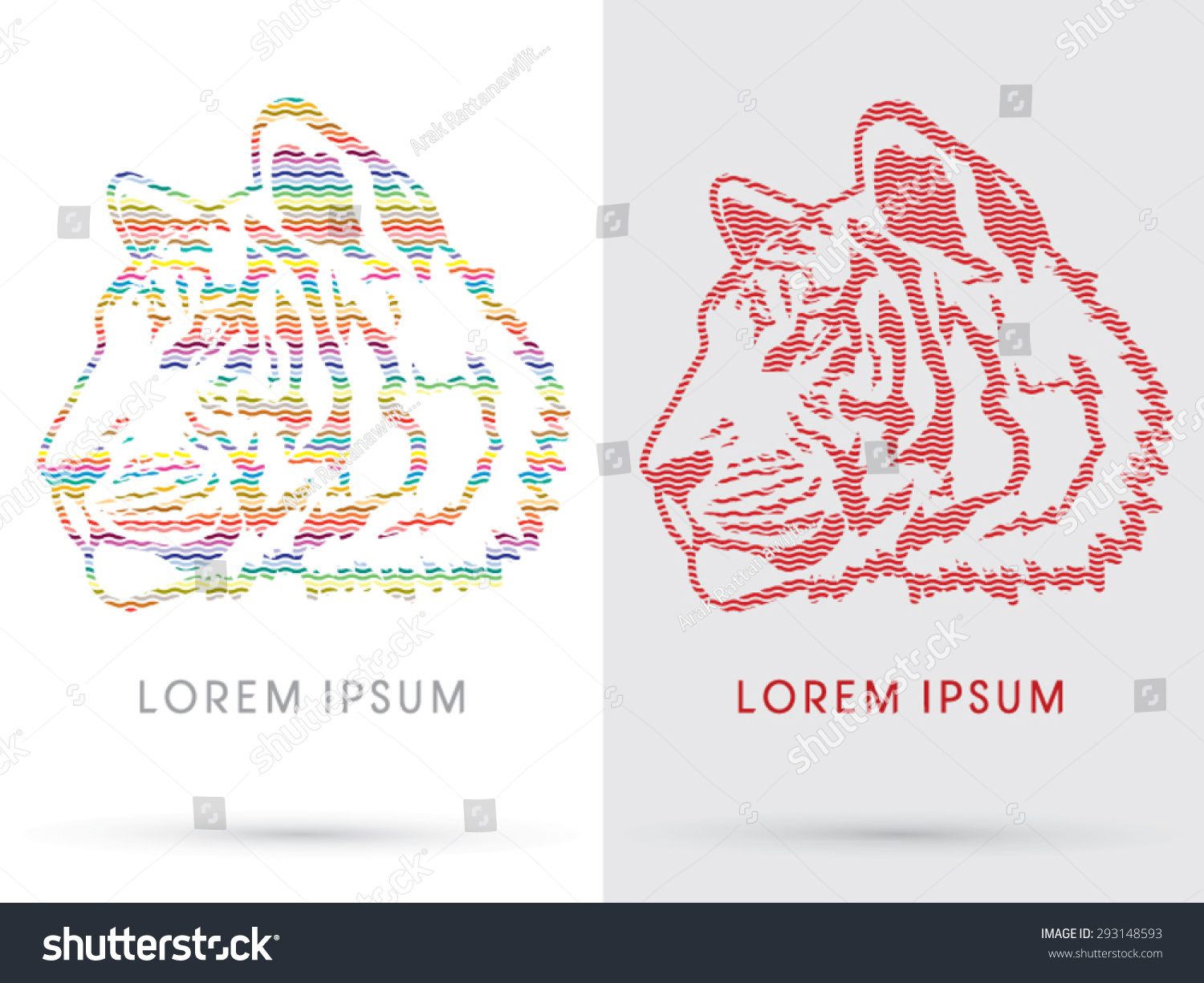 Tiger Face Head Side View Designed Stock Vector (Royalty Free ...