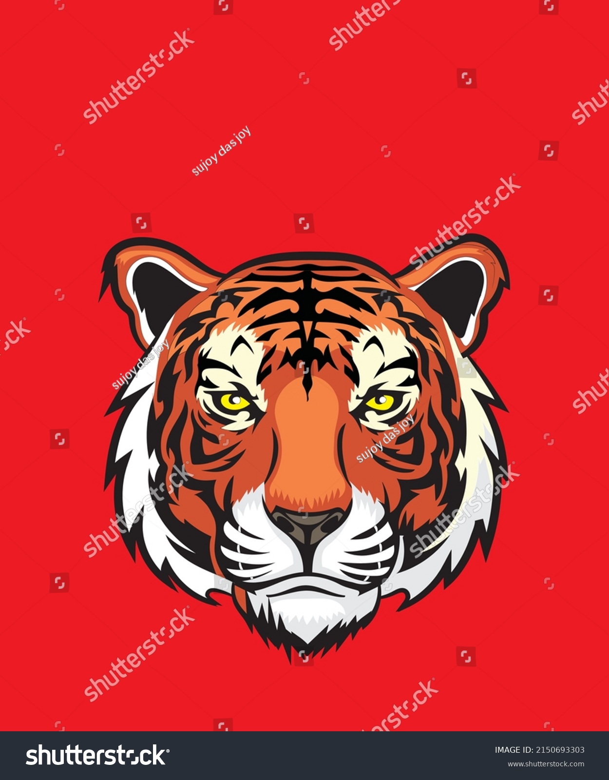 Tiger Face Vector Art Illustration Stock Vector (Royalty Free ...