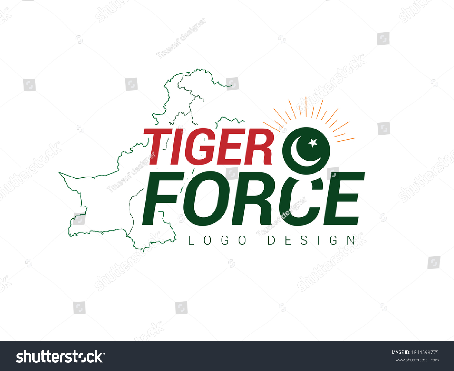 Tiger Force Pakistan Pakistani Map Stock Vector (Royalty Free ...