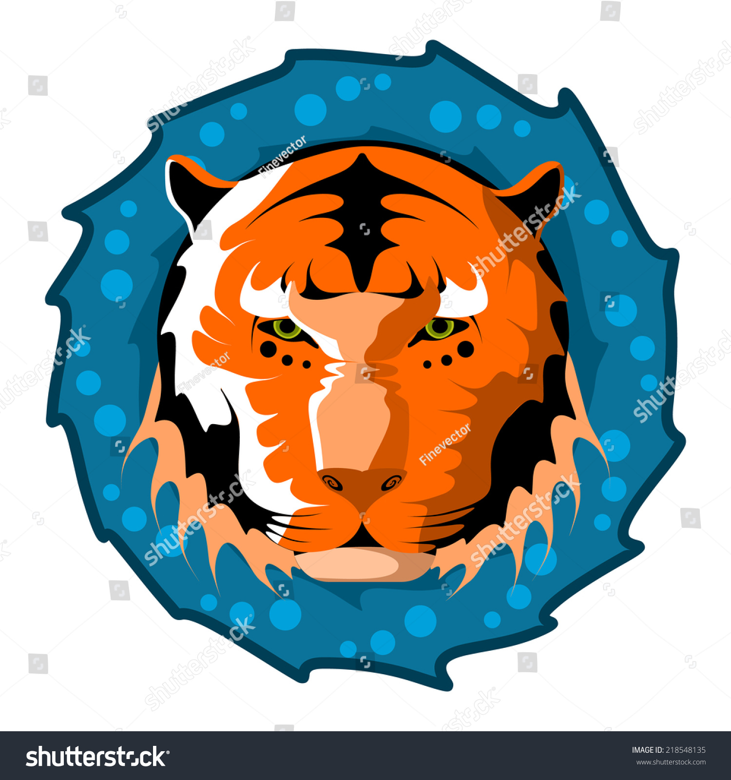 Tiger Head Design Color Vector Illustration Stock Vector (Royalty Free ...