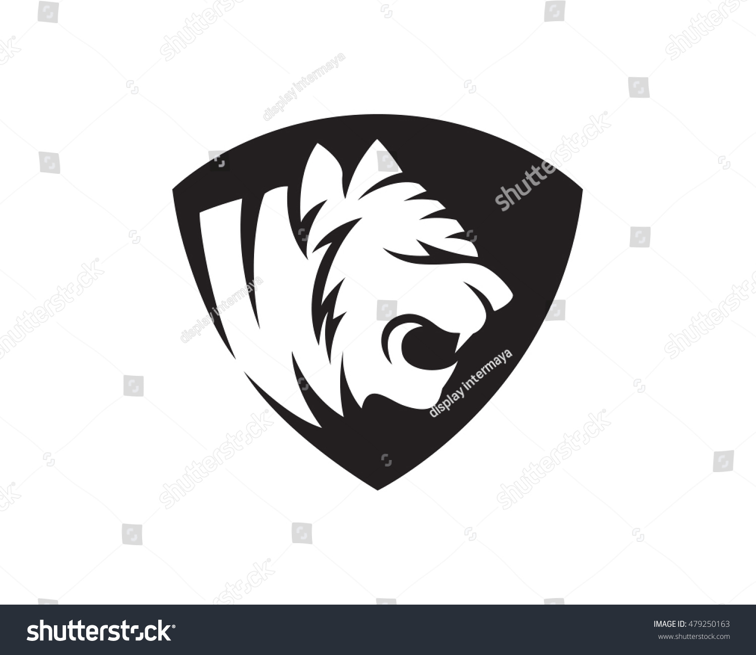 Tiger Head Emblem Shield: vector de stock (libre de regalías) 479250163 ...