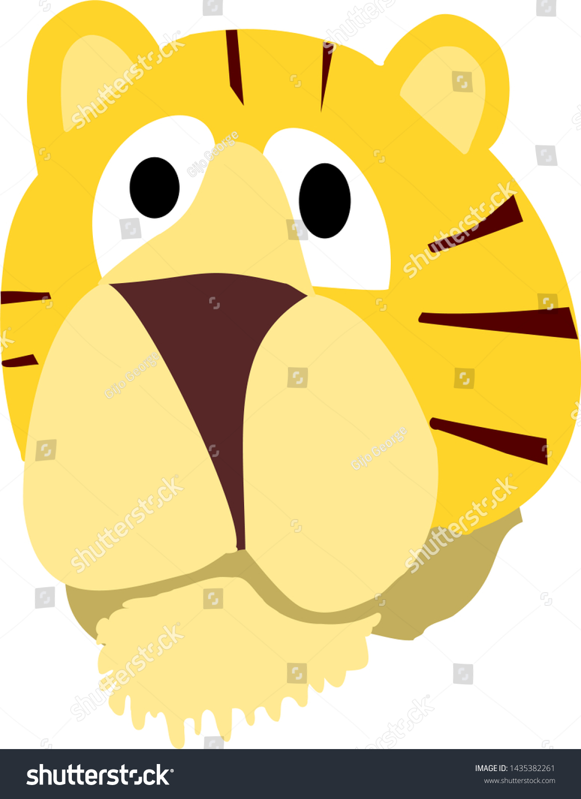 Tiger Head Isolated Vector Cartoon Stock Vector (Royalty Free ...