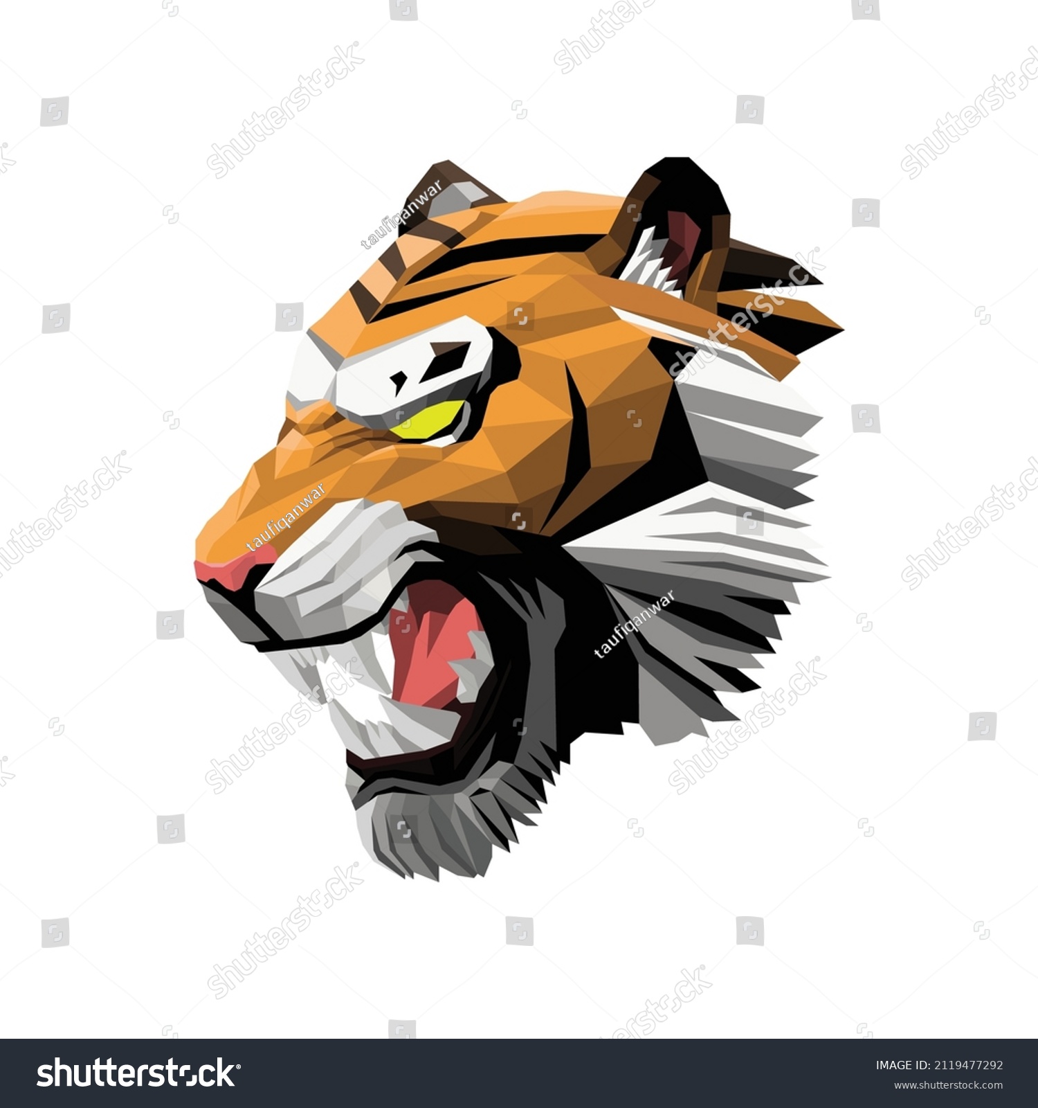 Tiger Head Side Lowpoly Vector Illustration Stock Vector (Royalty Free ...