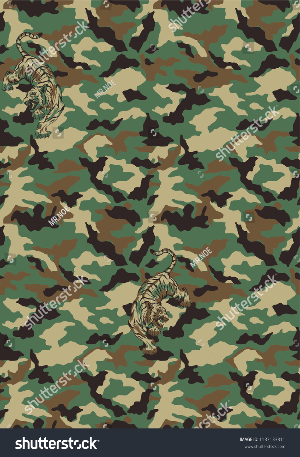 Tiger Camouflage Pattern Vector Design Stock Vector (Royalty Free ...
