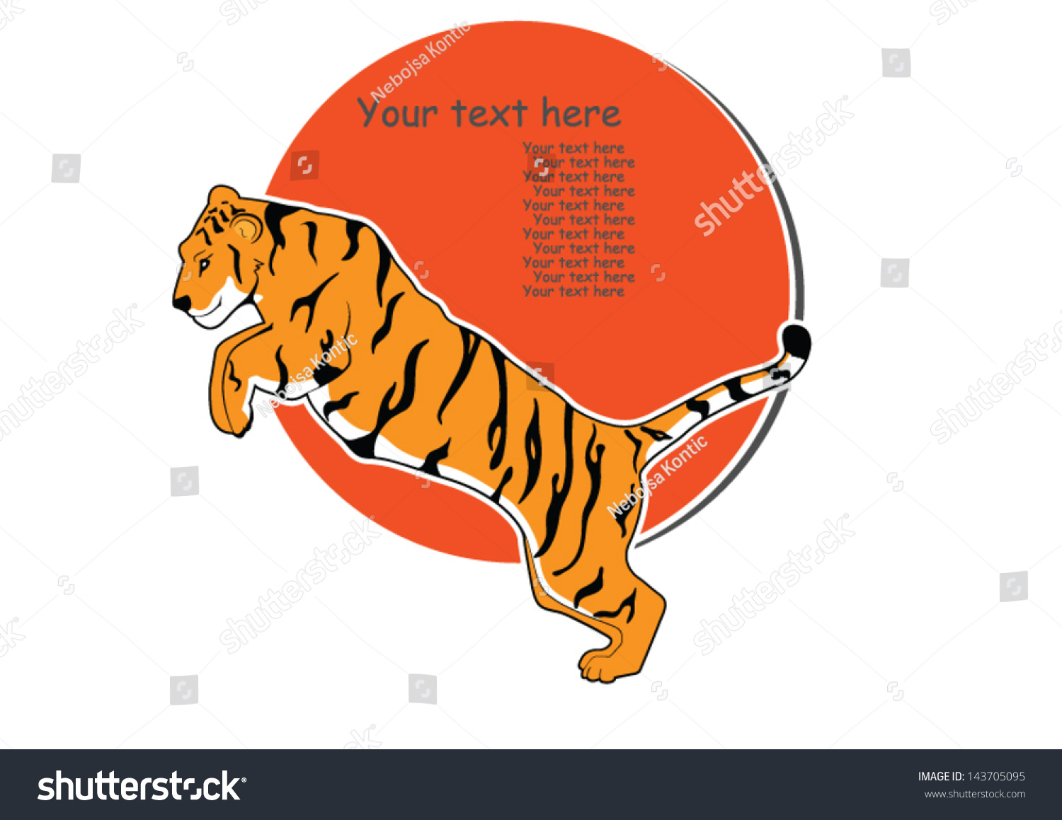 Tiger Jumping Symbol Vector Illustration Stock Vector (Royalty Free ...