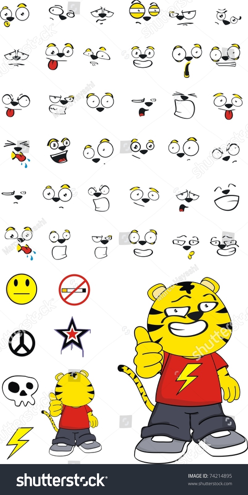 Tiger Kid Cartoon Vector Format Stock Vector (Royalty Free) 74214895