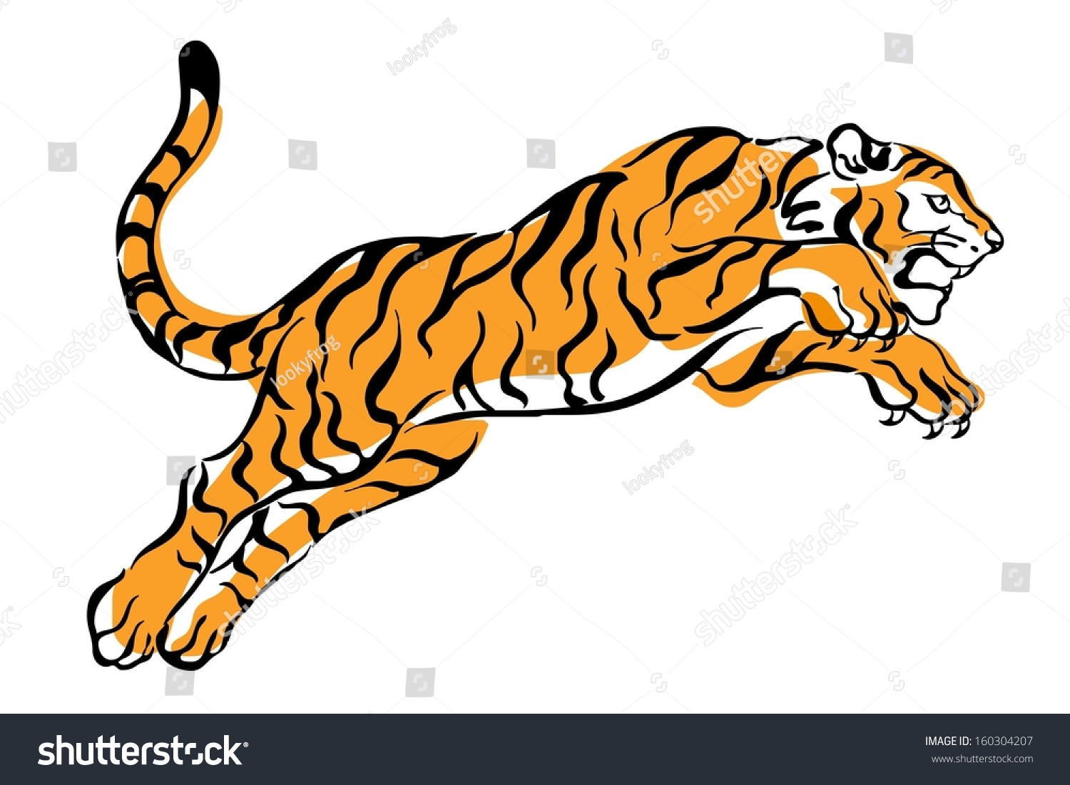 Tiger Leap Stock Vector 160304207 - Shutterstock