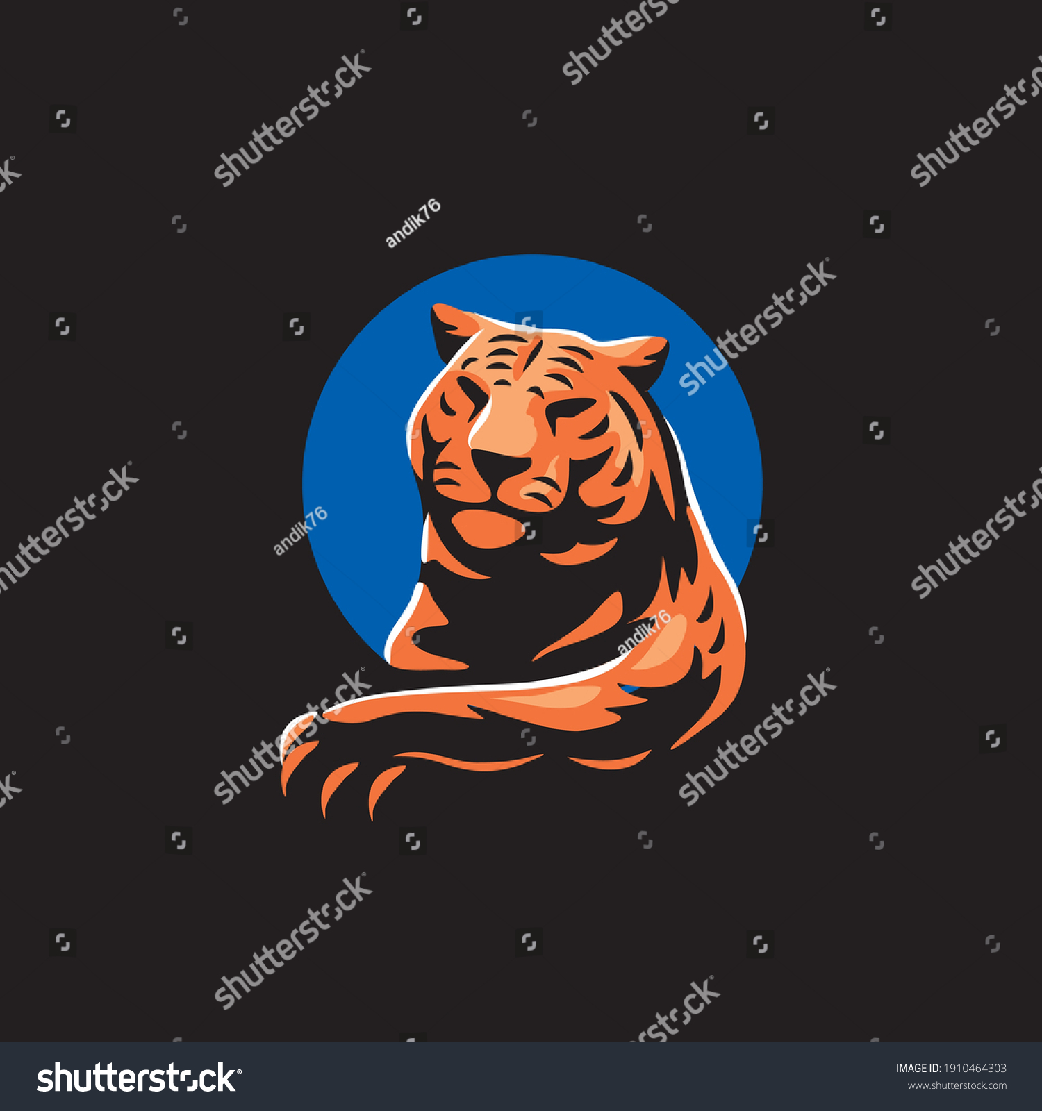 Tiger Logo Vector Illustration Vector Retro Stock Vector (Royalty Free ...