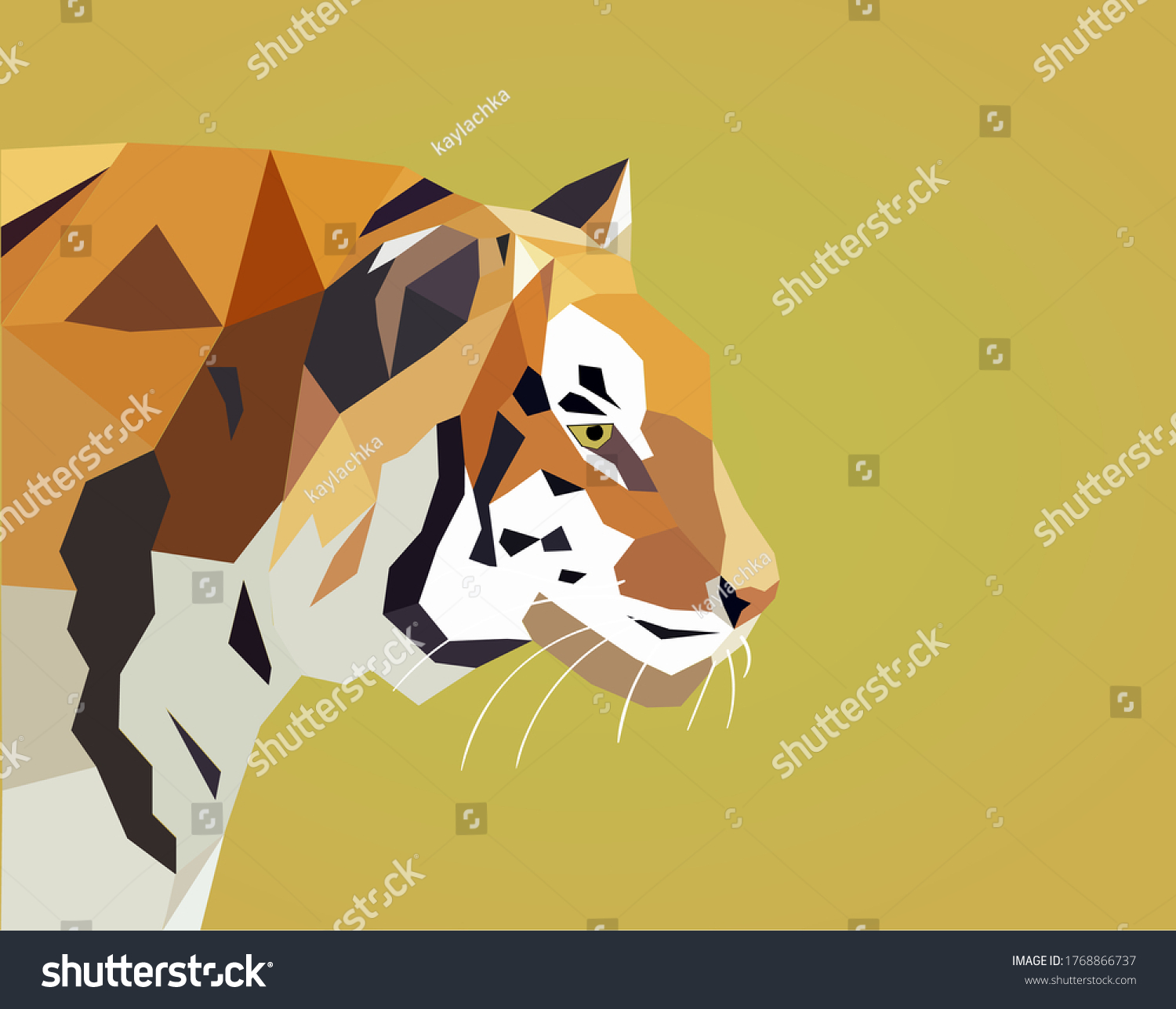 Tiger Low Poly Design Triangle Vector Stock Vector (Royalty Free ...