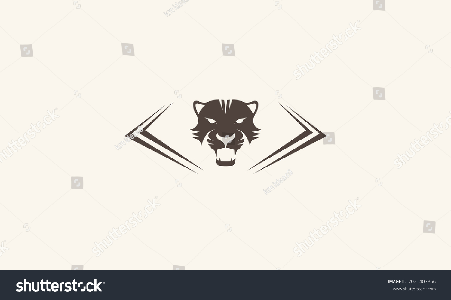 Tiger Minimal Vector Logo Design Stock Vector (Royalty Free) 2020407356 ...