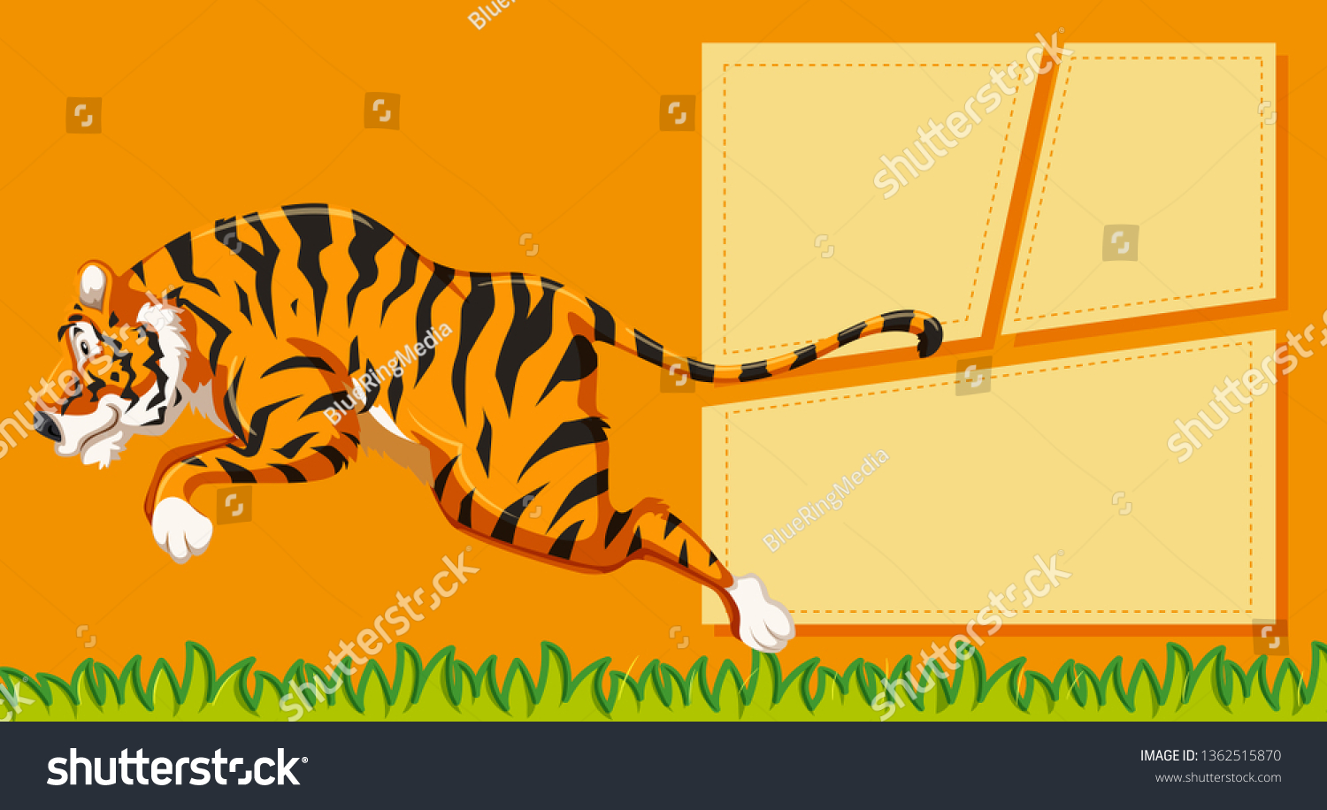 Tiger On Note Template Illustration Stock Vector (Royalty Free ...