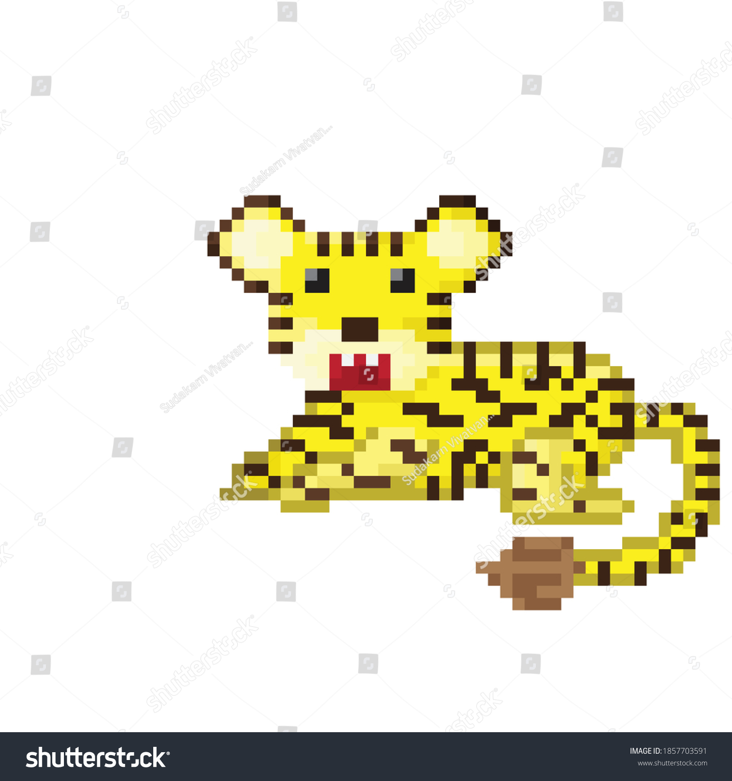 Tiger Pixel Art Vector Picture Stock Vector (Royalty Free) 1857703591 ...