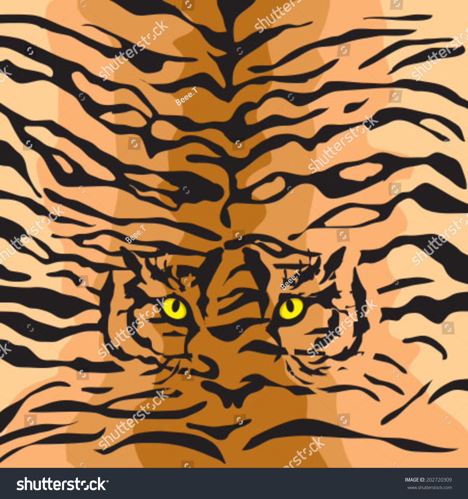 Tiger Print Stock Vector (Royalty Free) 202720309