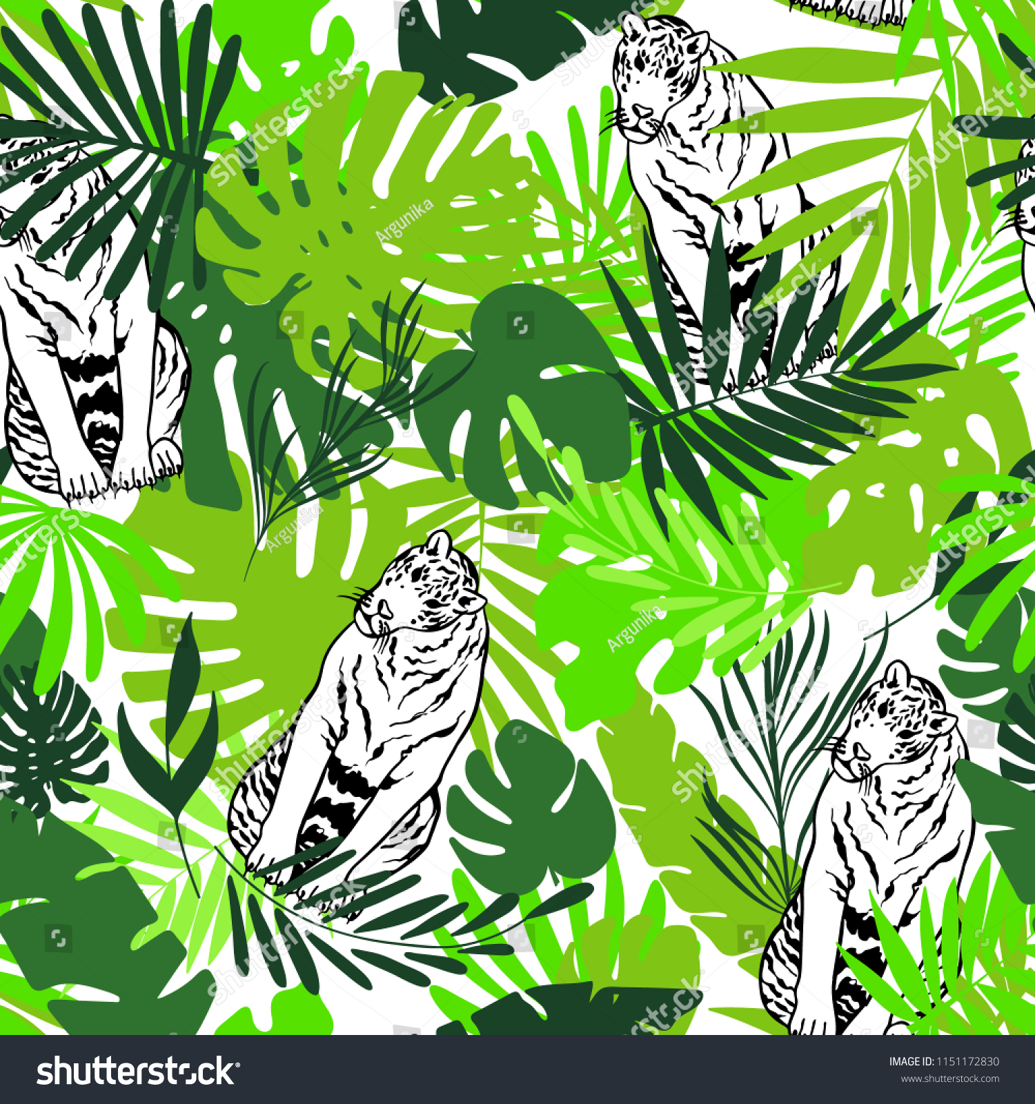 Tiger Print Vector Illustration Graphical Pattern Stock Vector (Royalty ...