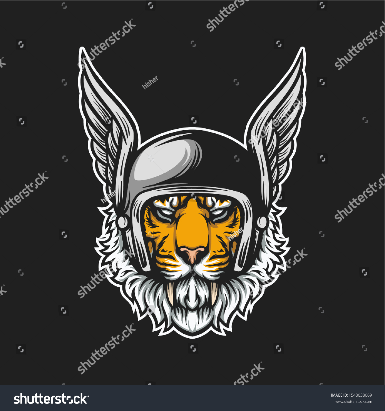 Tiger Rider Head Vector Illustration Stock Vector (Royalty Free ...