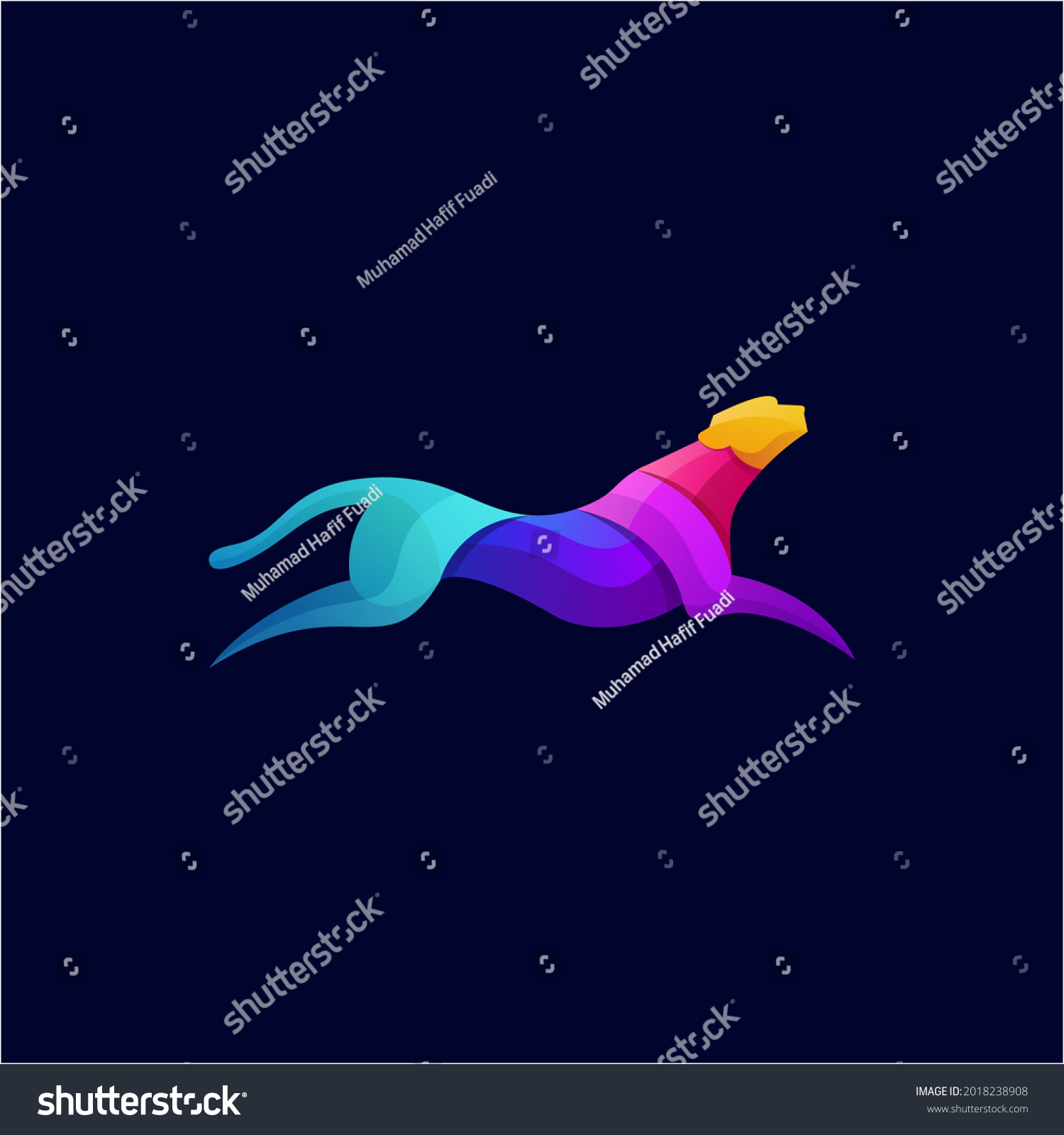 Tiger Run Colorful Gradient Modern Logo Stock Vector (Royalty Free ...